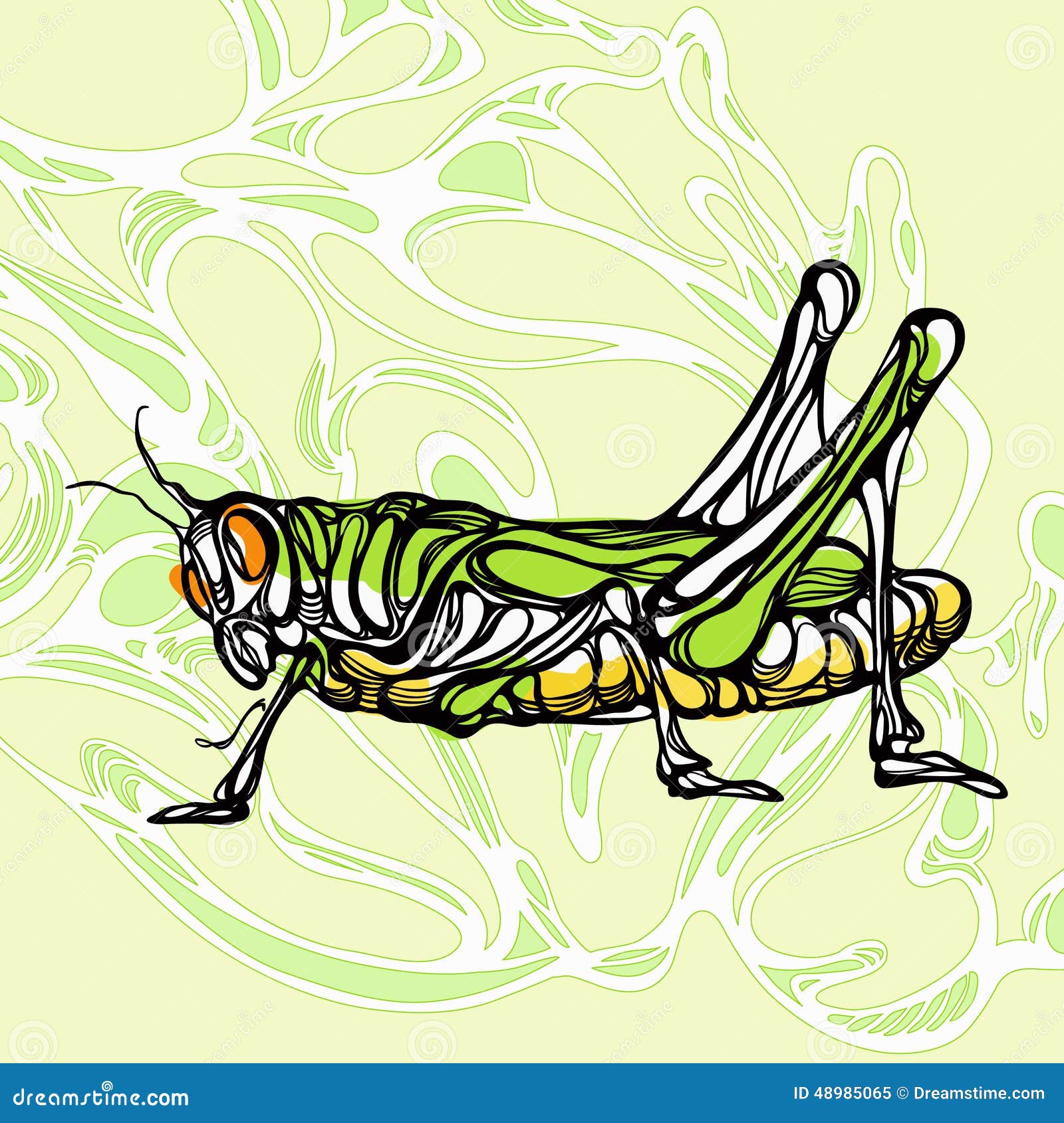 Colorful Illustration of Grasshopper 1 Stock Vector - Illustration of ...