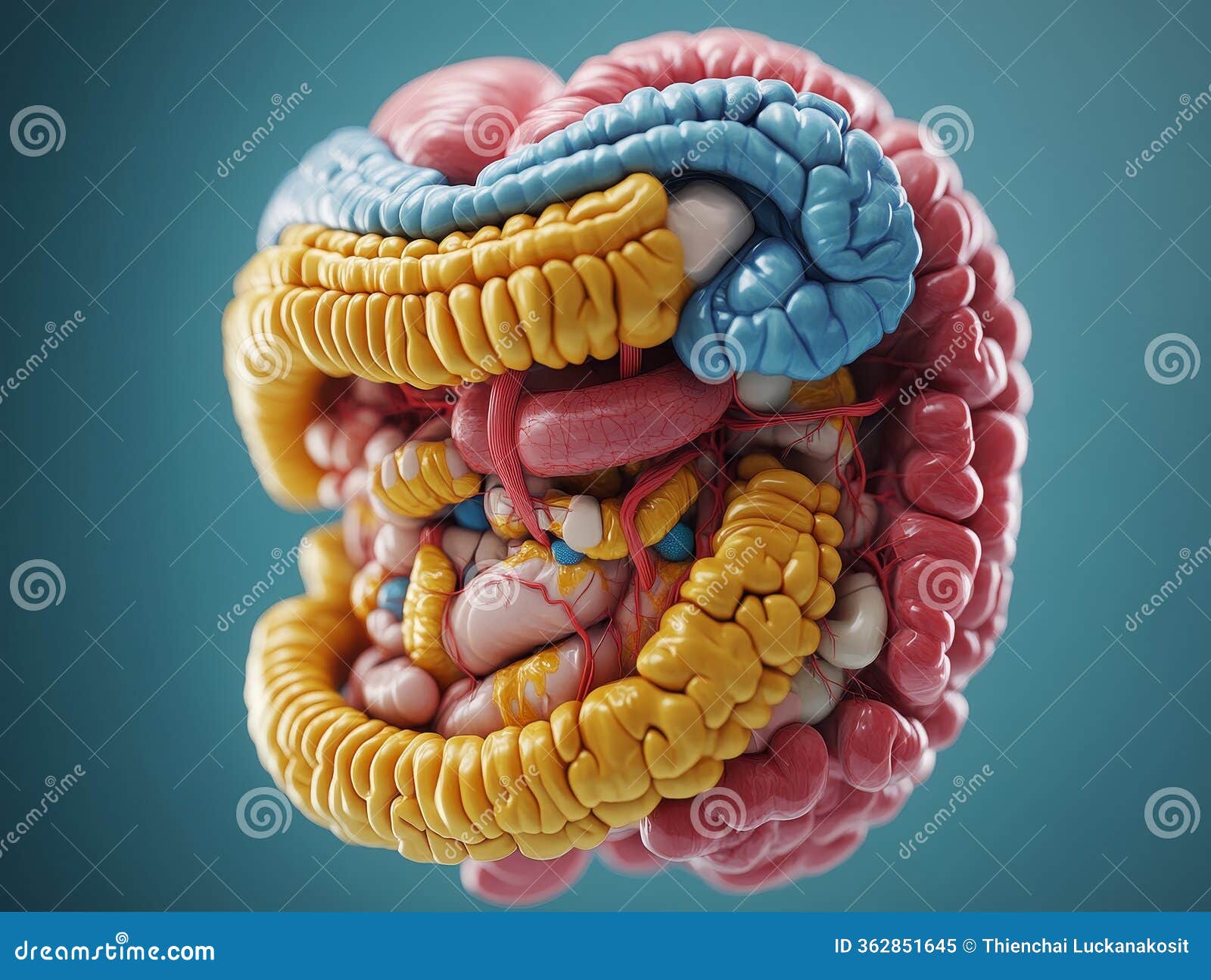 Colorful Illustration of Human Digestive System Showcasing Organs and ...