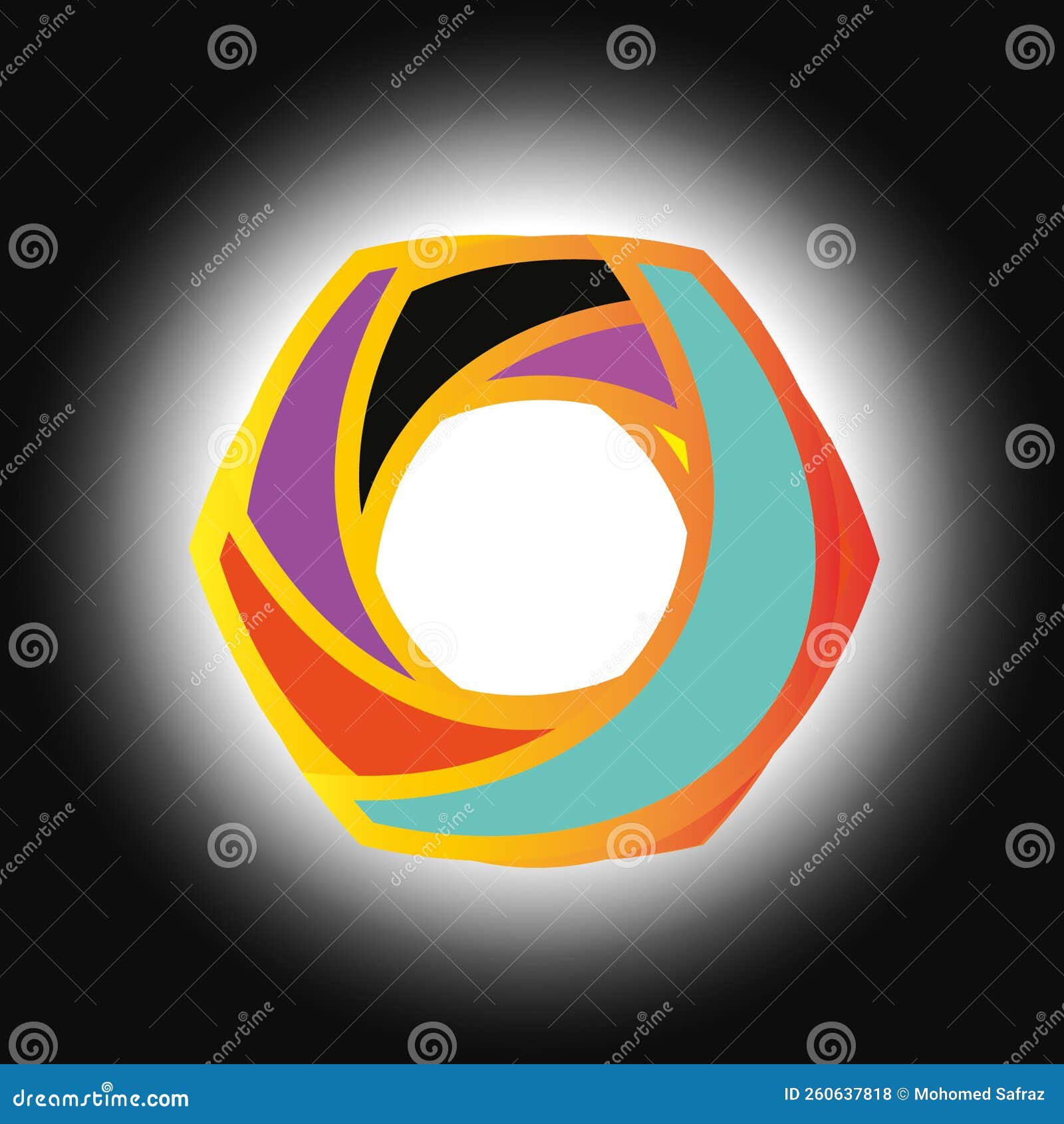 Colorful Illustration Logo Design with Black Gradient Back Ground Stock ...