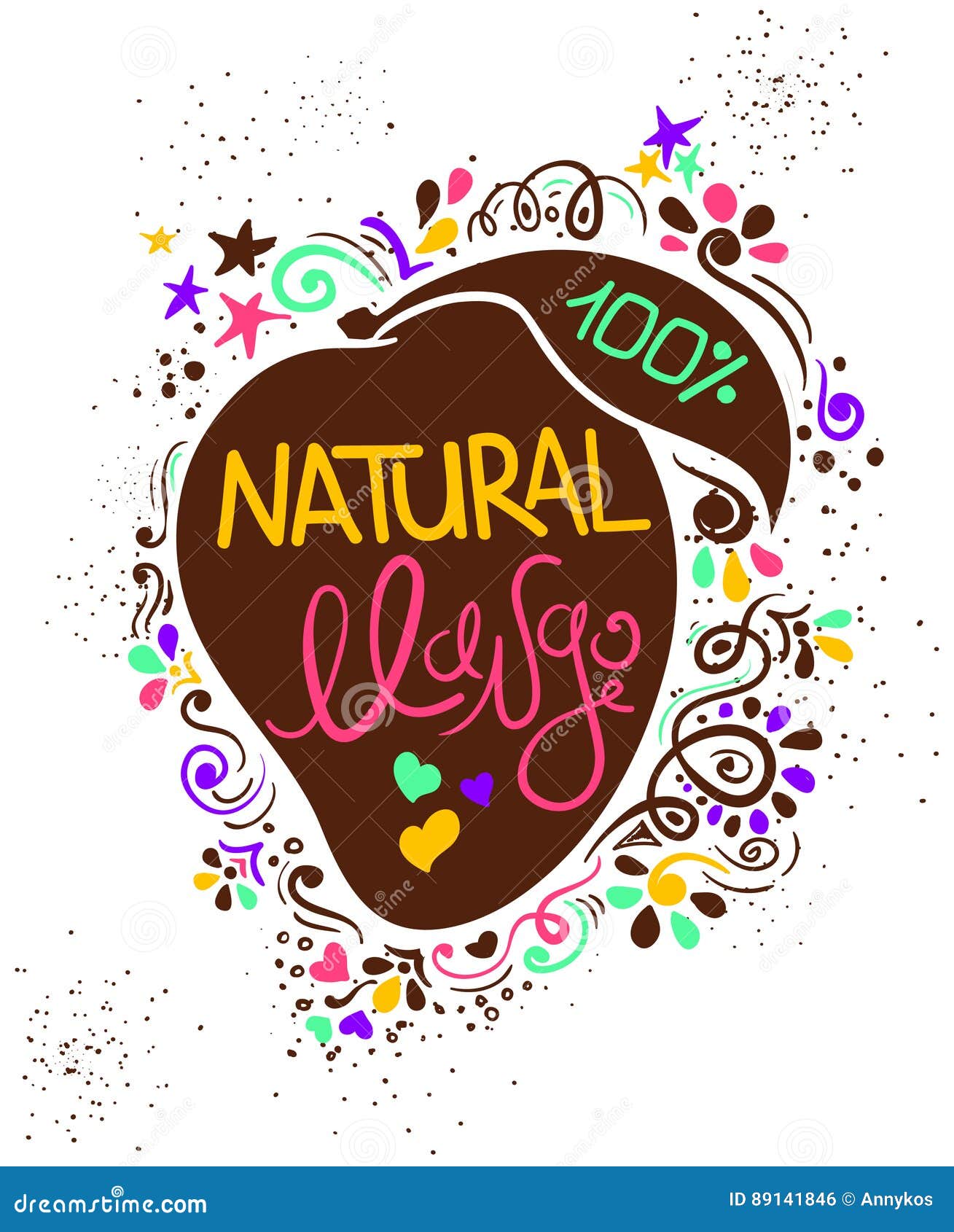 Colorful Illustration of Mango Silhouette and Pattern. Stock Vector ...