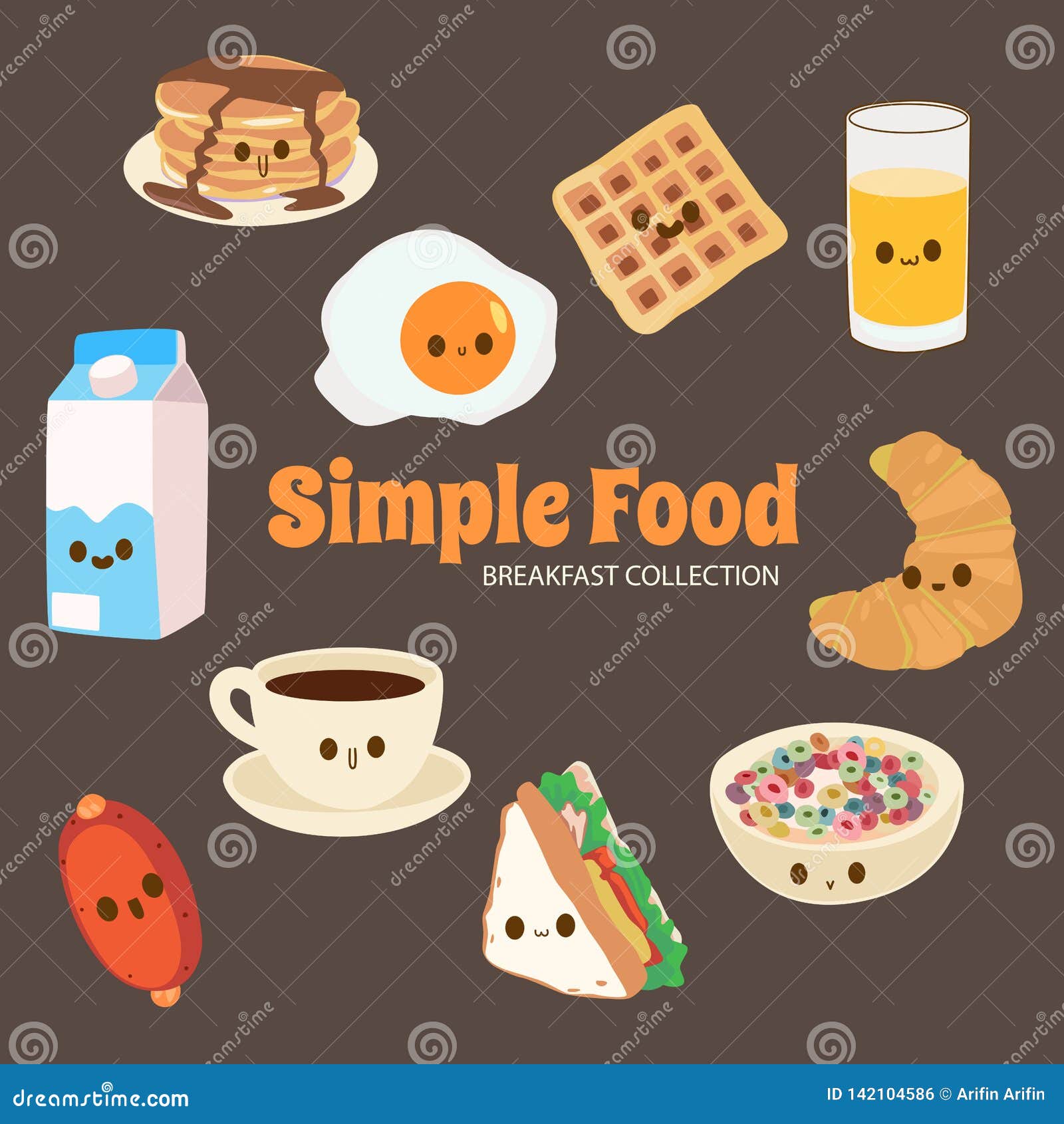 Cute Rainbow Objects Collection Stock Vector - Illustration of coffee ...