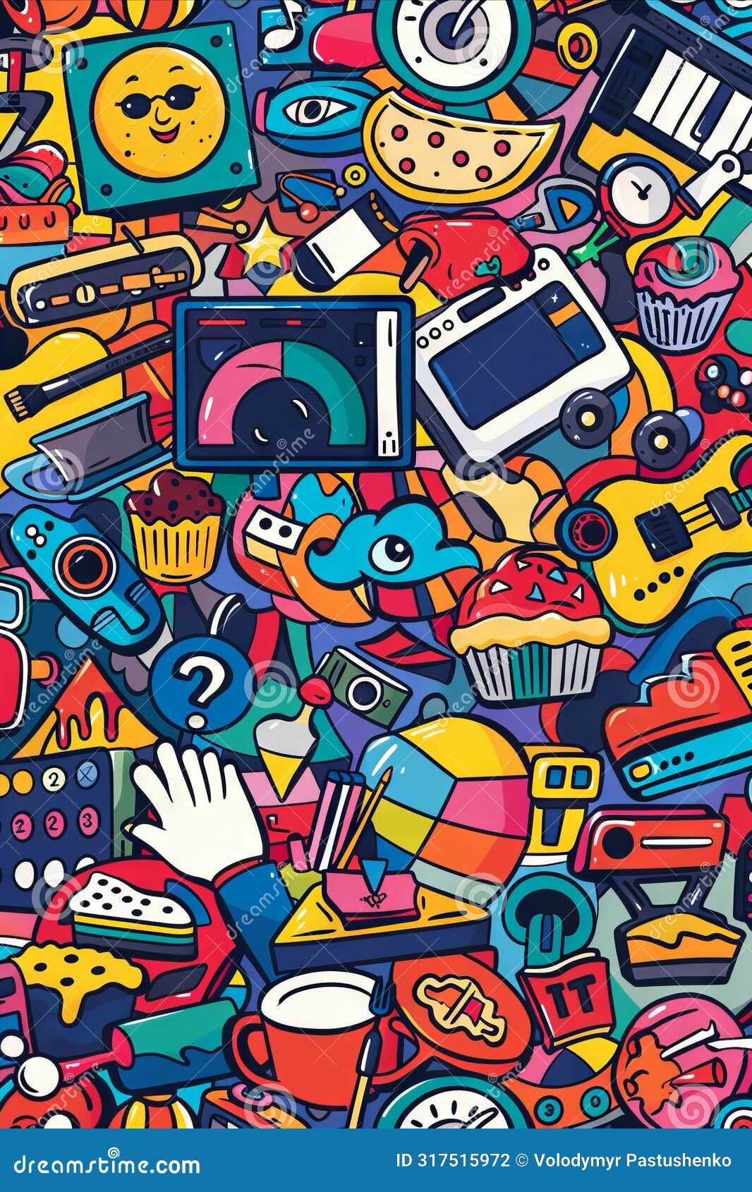 A Colorful Illustration of Many Different Objects Stock Photo - Image ...