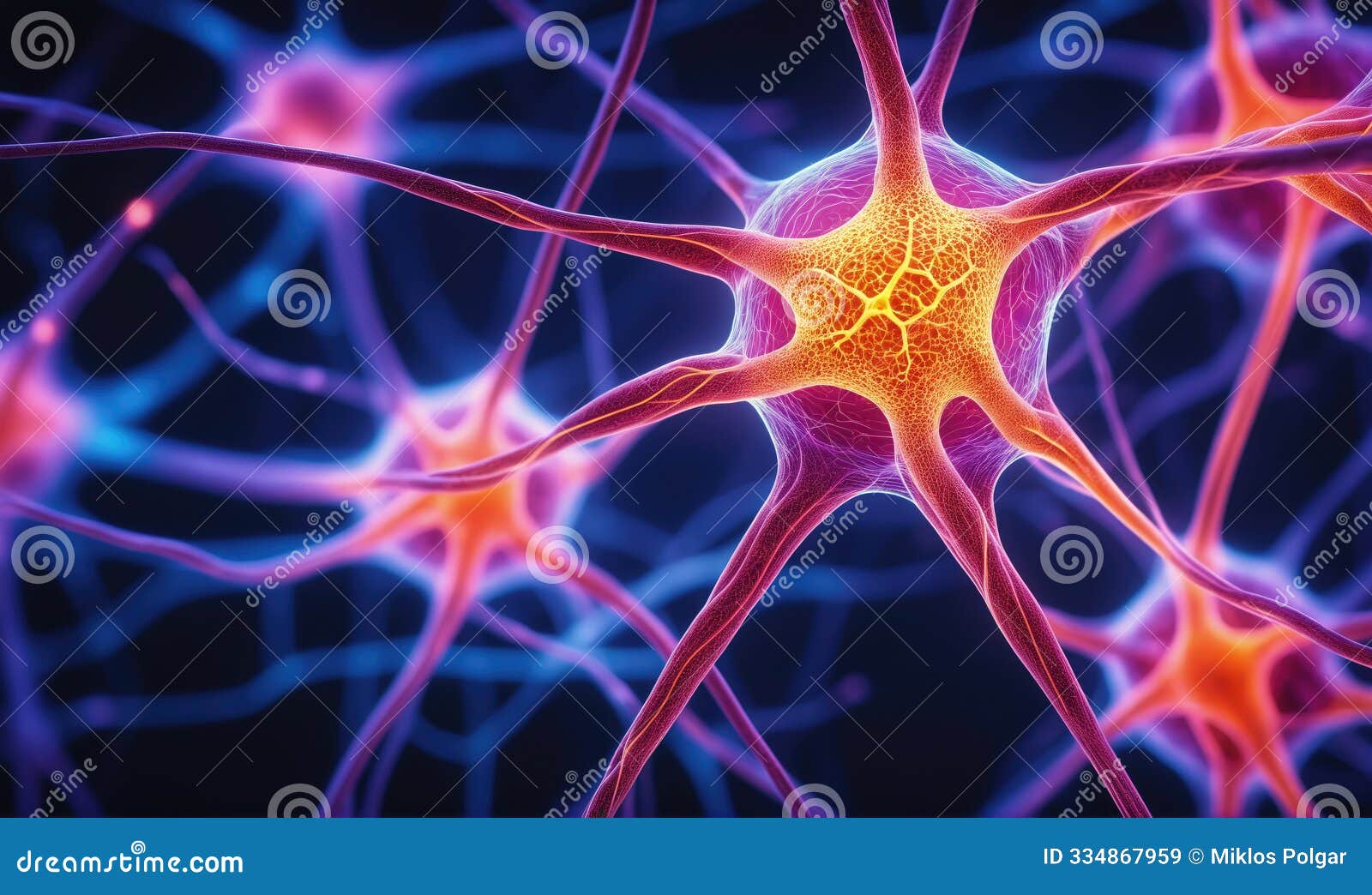 A Colorful Illustration of Neurons Connected Together Stock Image ...