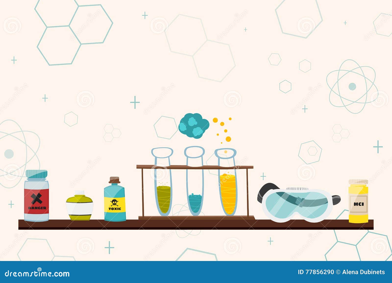 Colorful Illustration with Scientific Instruments and Equipment for ...