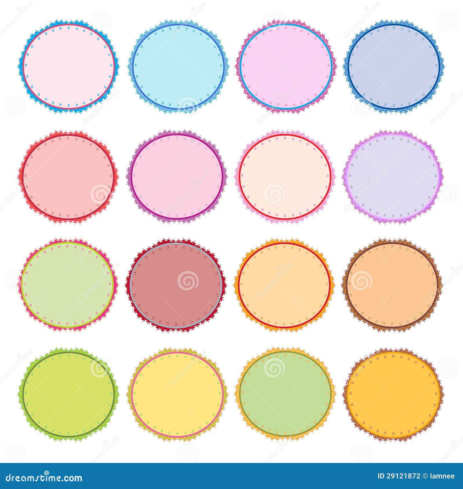 Colorful Illustration Set of Circle Vintage Label Stock Vector ...