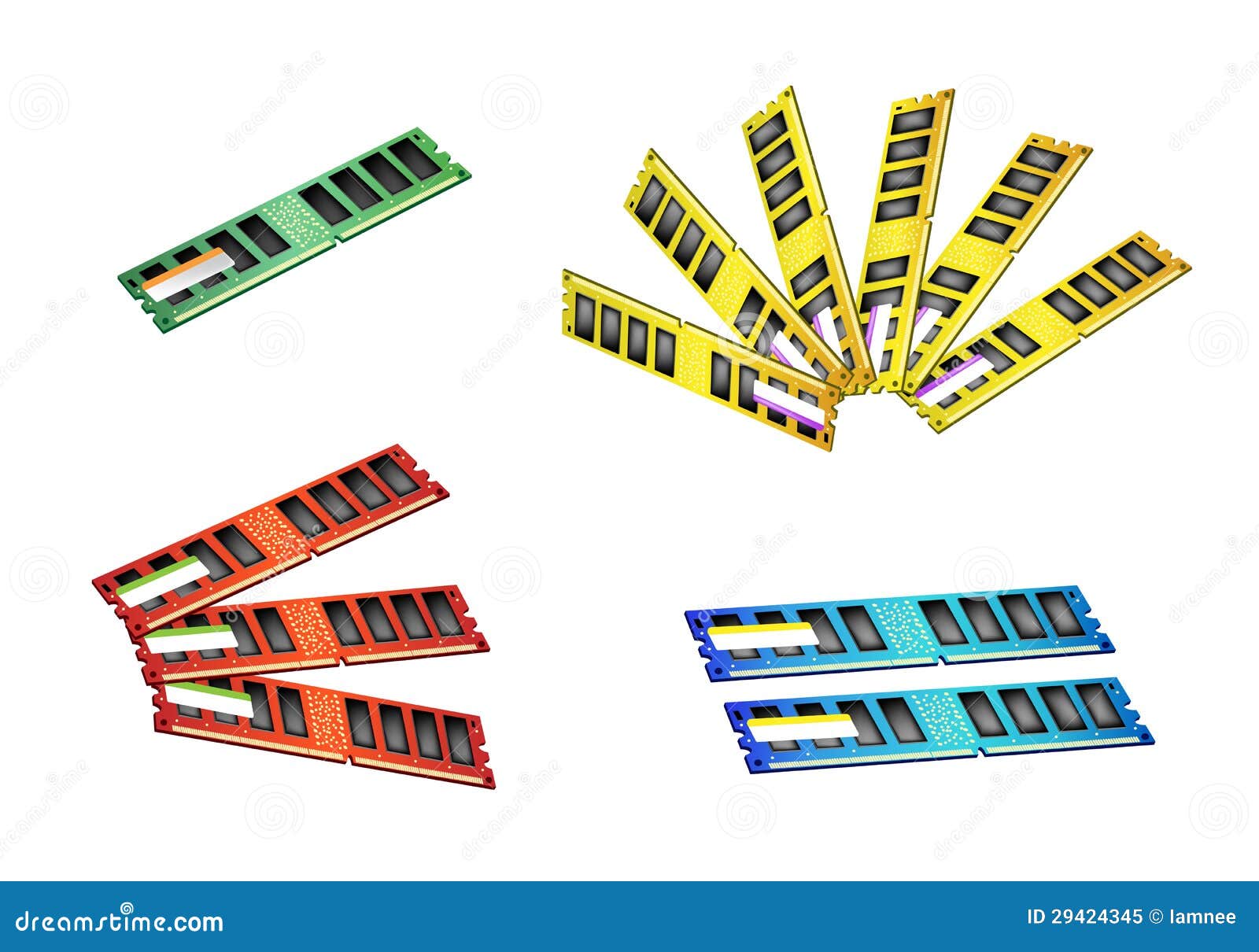 Colorful Illustration Set of Computer RAM Icon Stock Vector ...