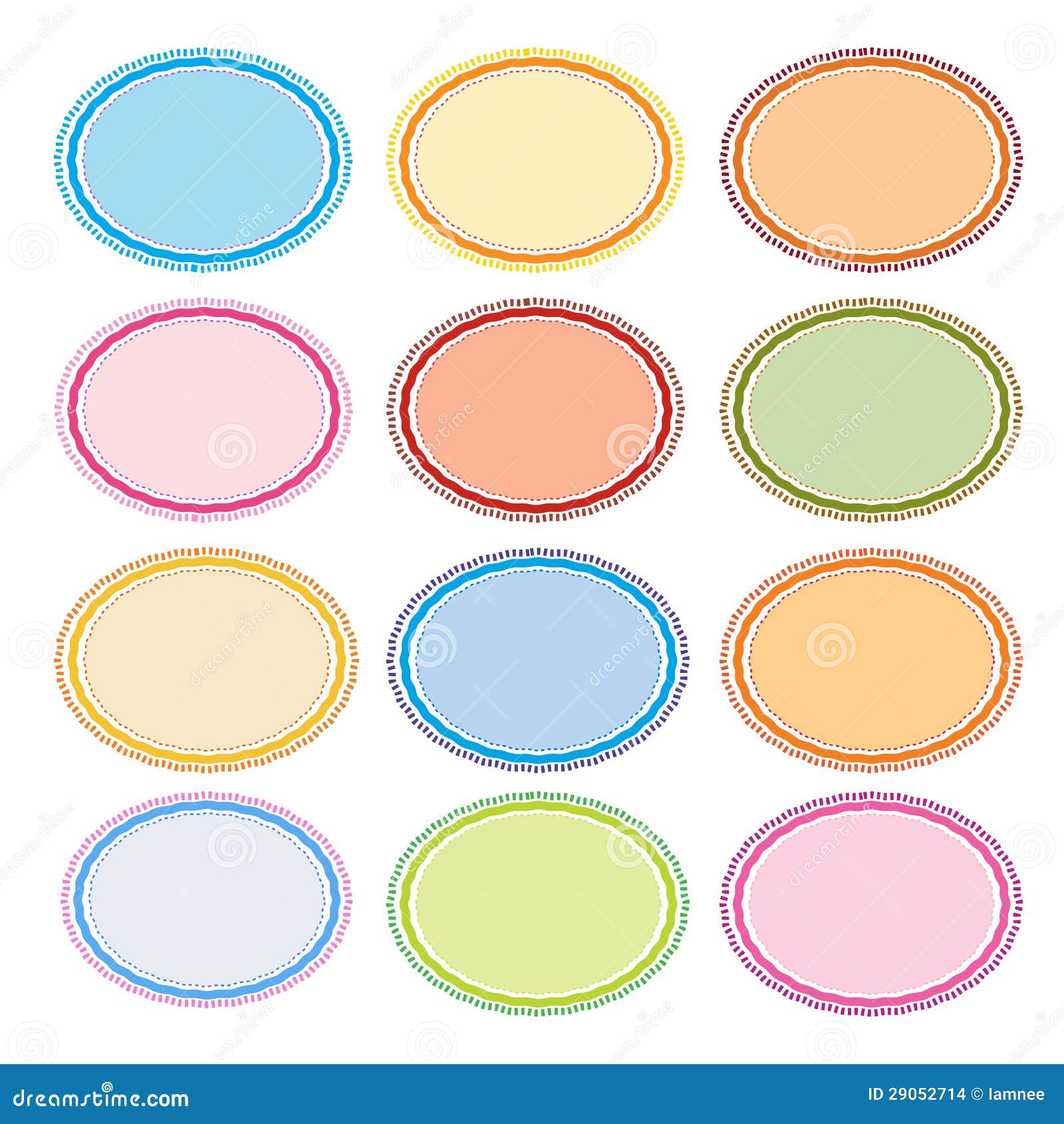 Colorful Illustration Set Of Oval Frames For Desig Stock Images - Image ...