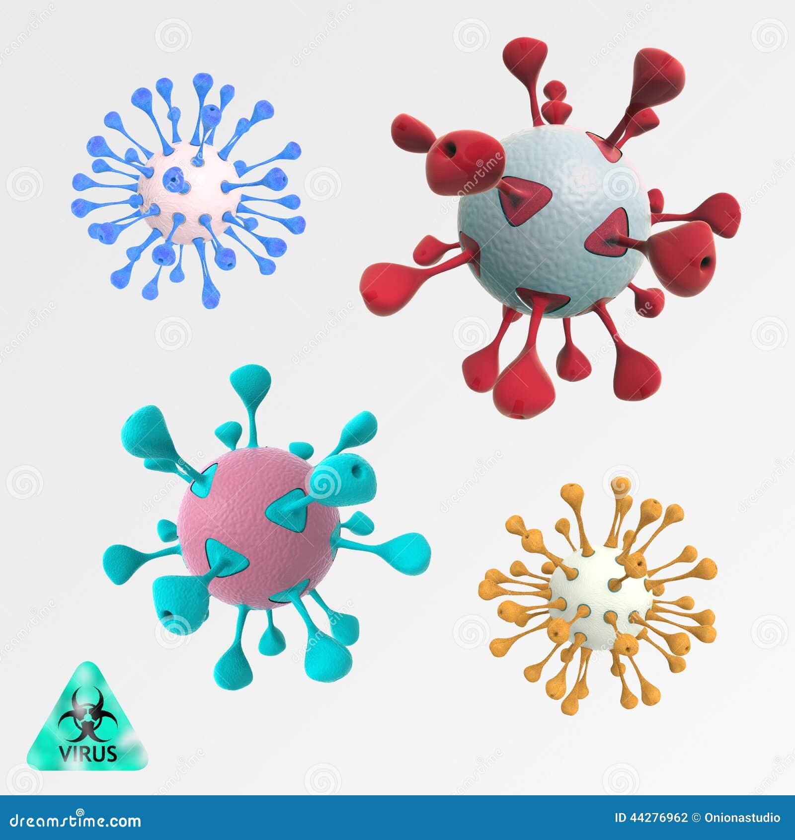 Colorful Illustration Set of Round Viruses 3 Stock Illustration ...