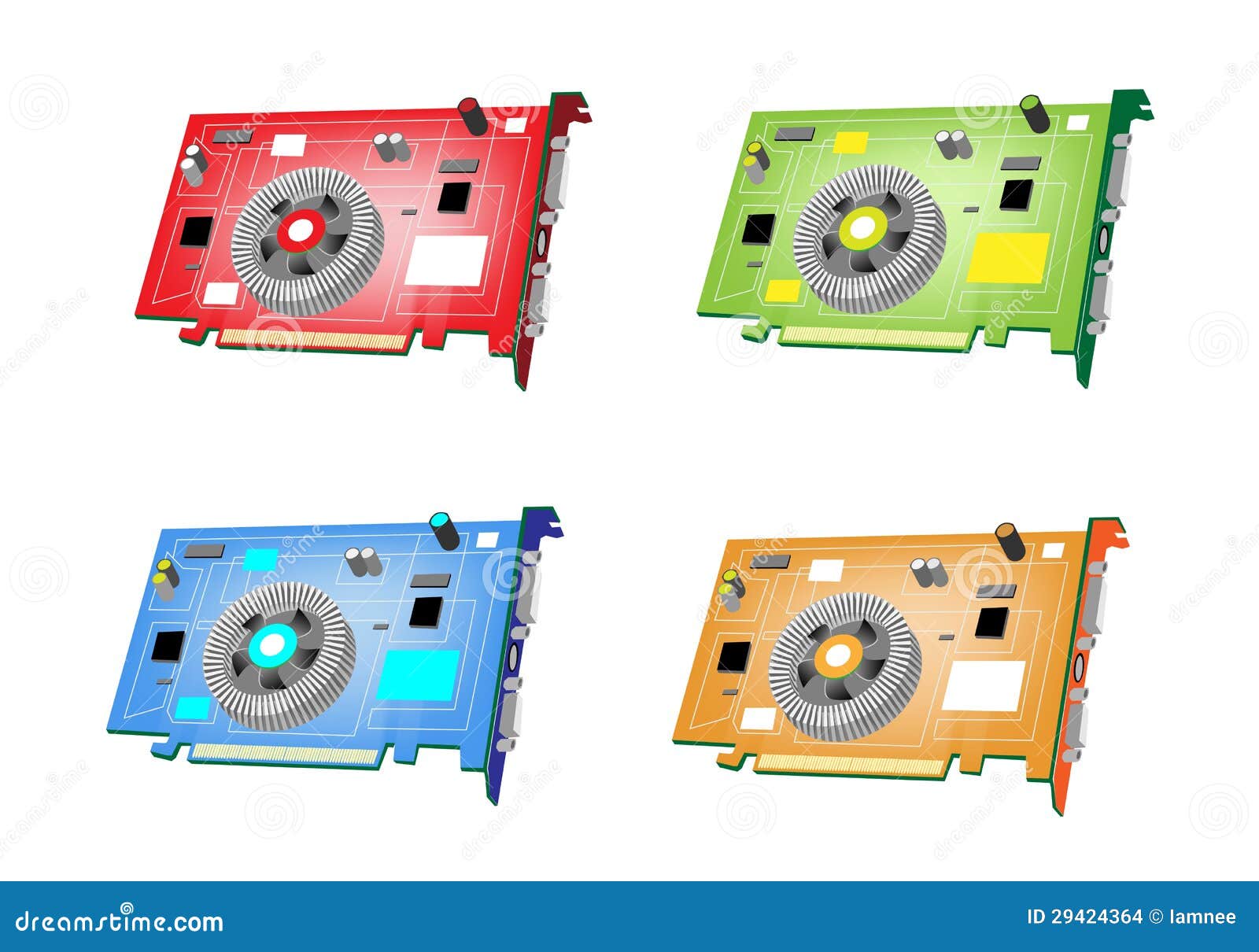 A Colorful Illustration Set of Video Card Stock Vector - Illustration ...