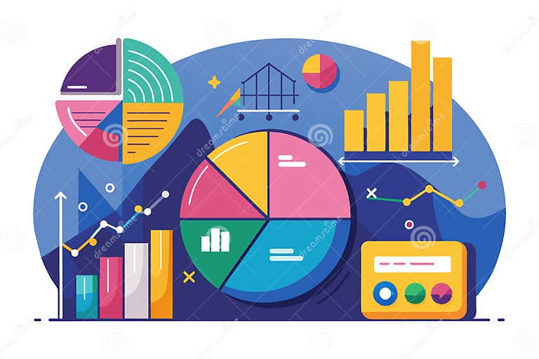 A Colorful Illustration Showcases Various Data Visualization Methods ...