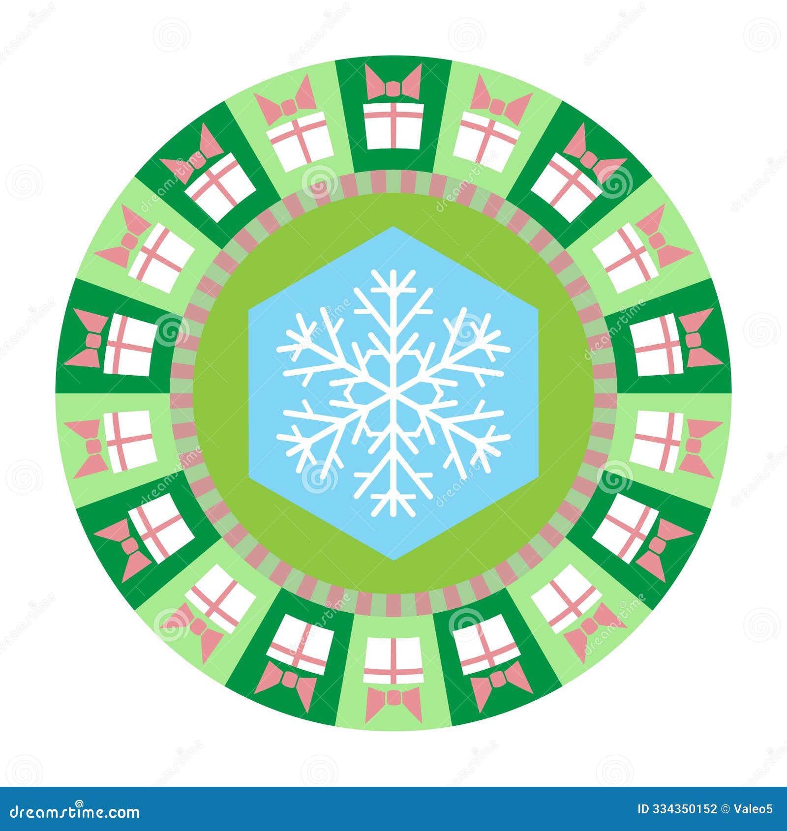Colorful Illustration with Snowflake Icon on White Background Stock ...