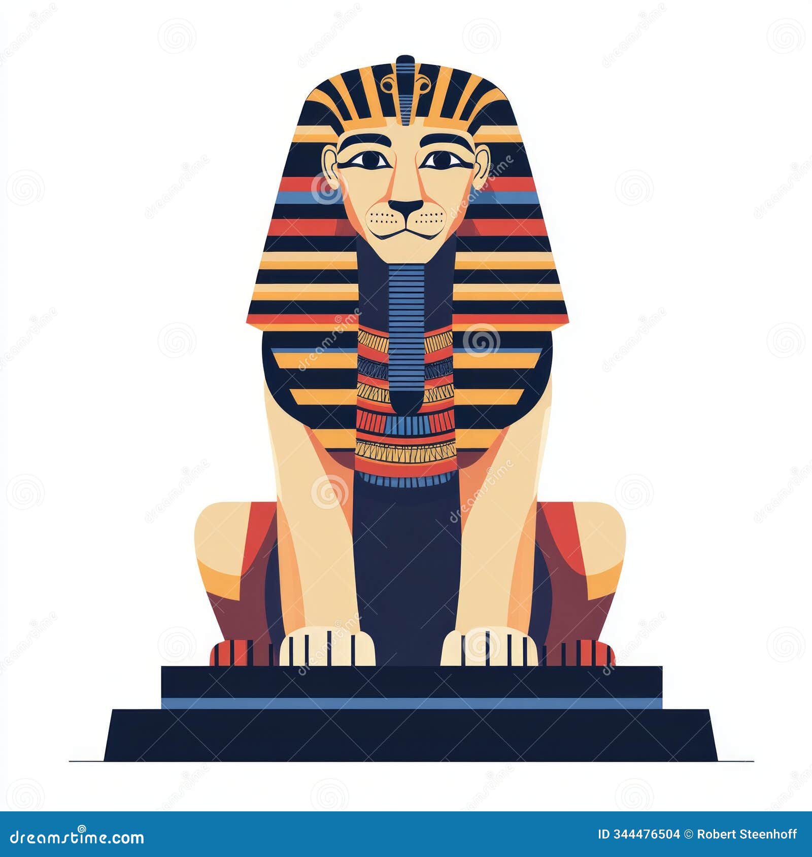 A Colorful Illustration of a Sphinx. Stock Illustration - Illustration ...