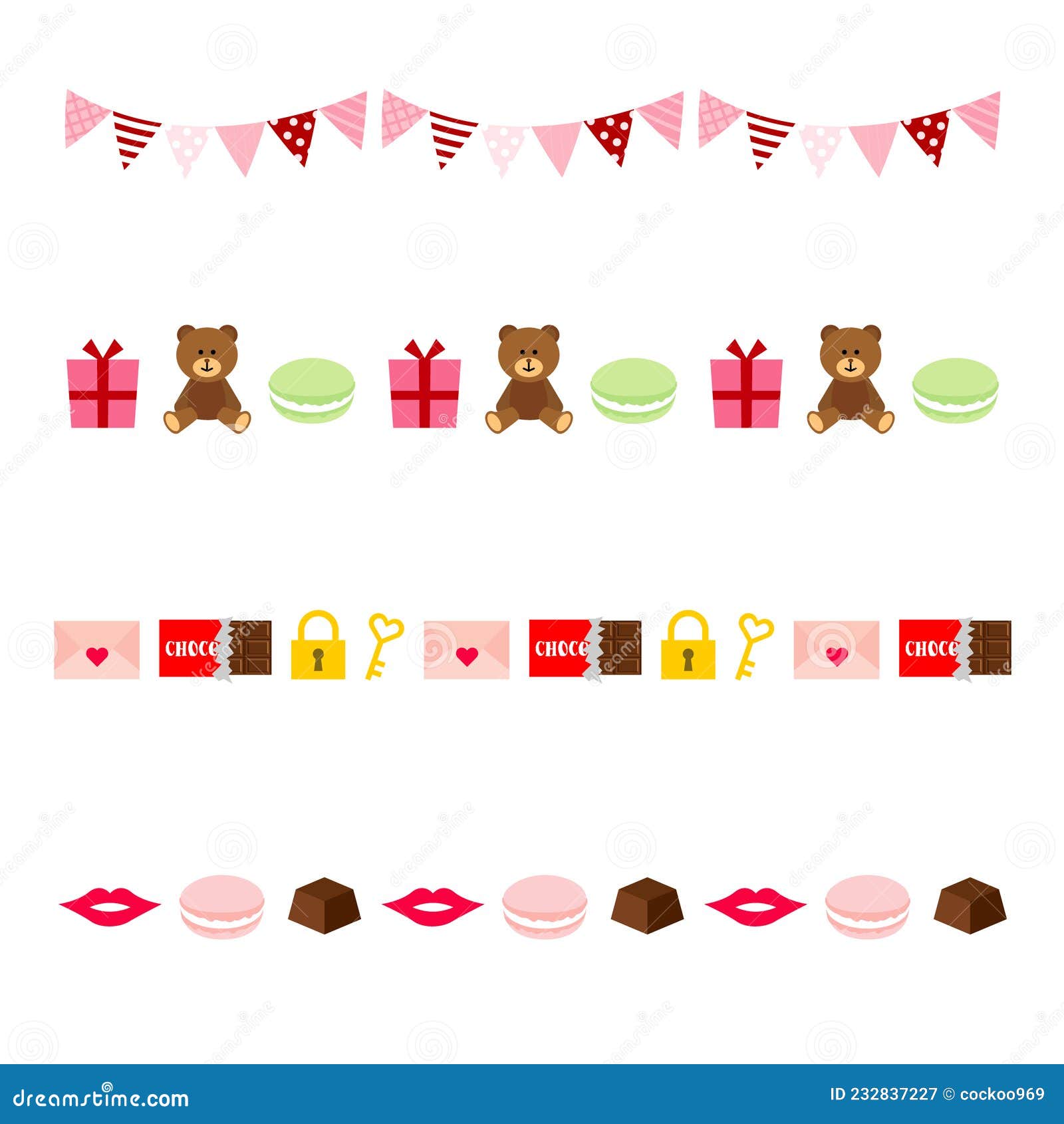 Valentine Line Heart Cute Pattern Vector Illustration | CartoonDealer ...