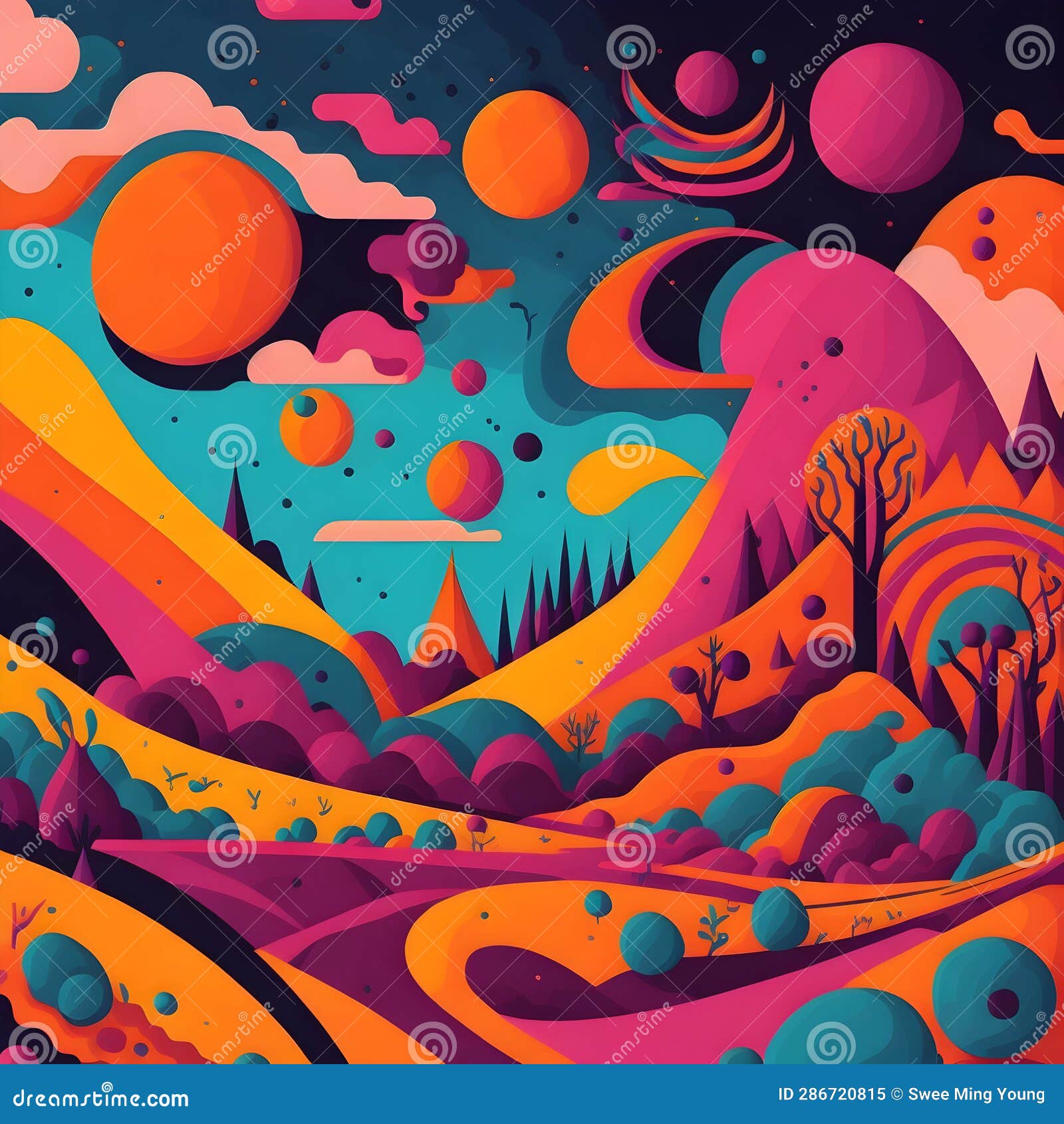 Colorful Image of the Abstract Doodle Art in Multitude Array of Shapes ...