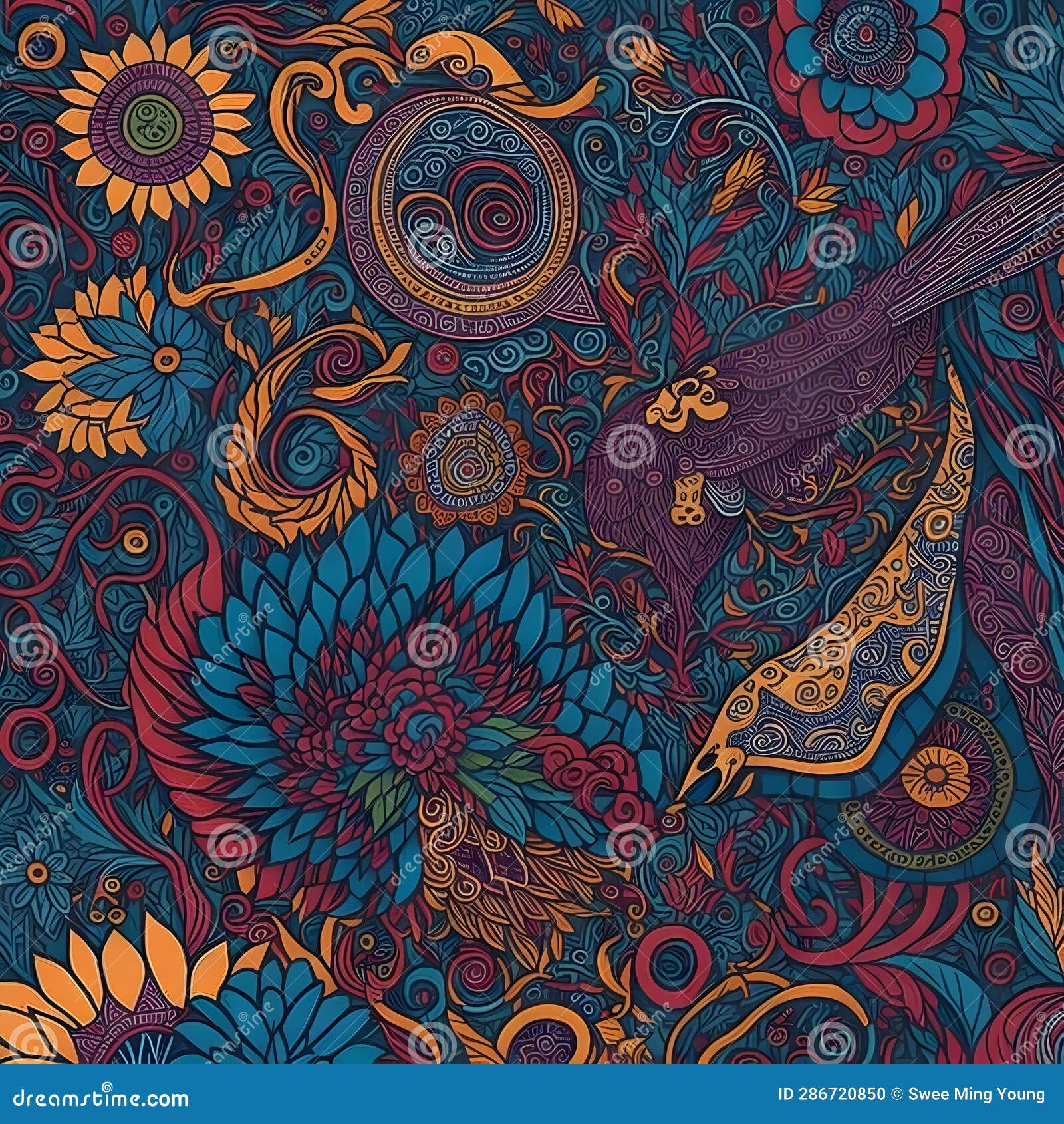 Colorful Image of the Abstract Doodle Art in Multitude Array of Shapes ...