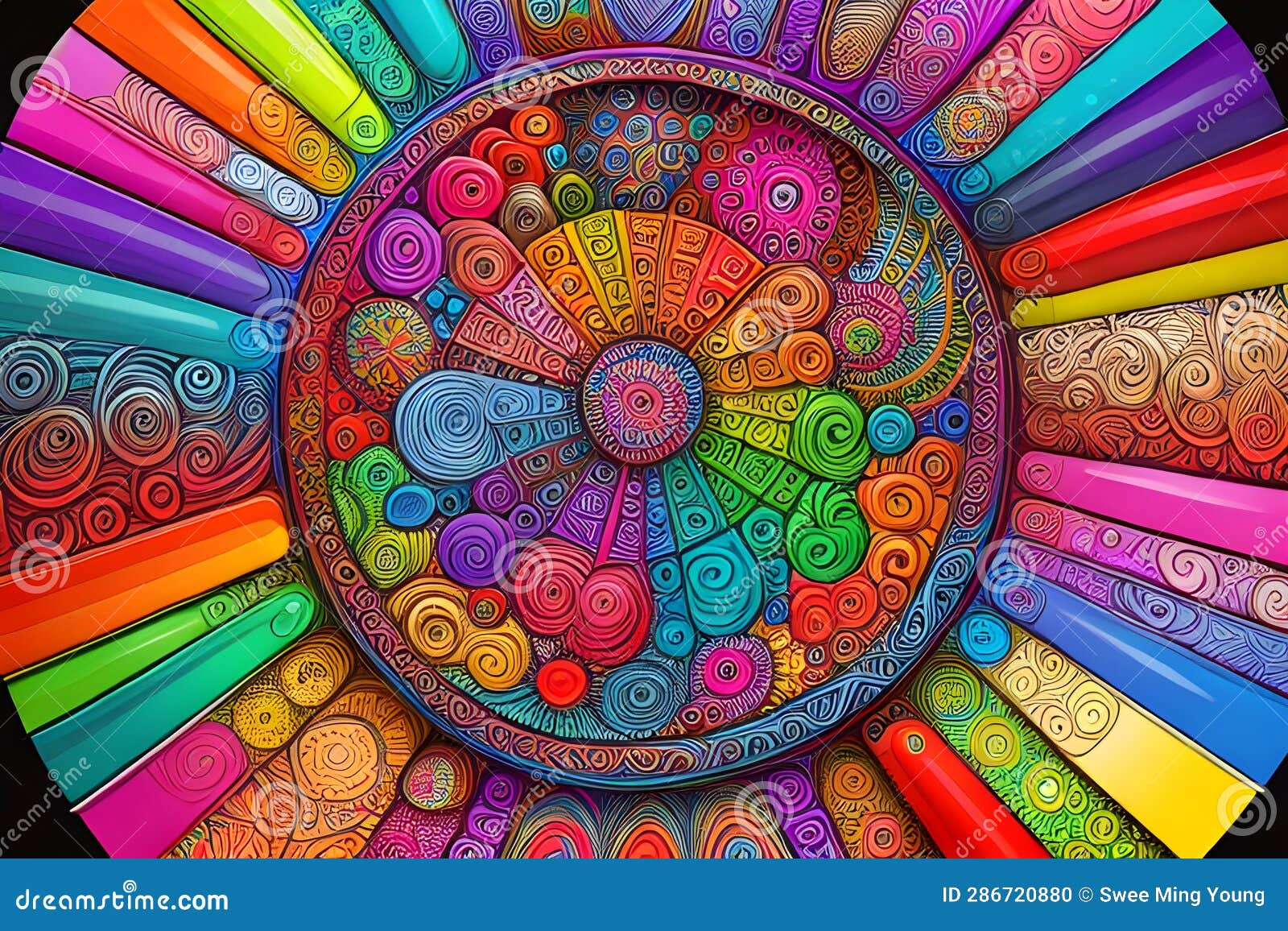 Colorful Image of the Abstract Doodle Art in Multitude Array of Shapes ...