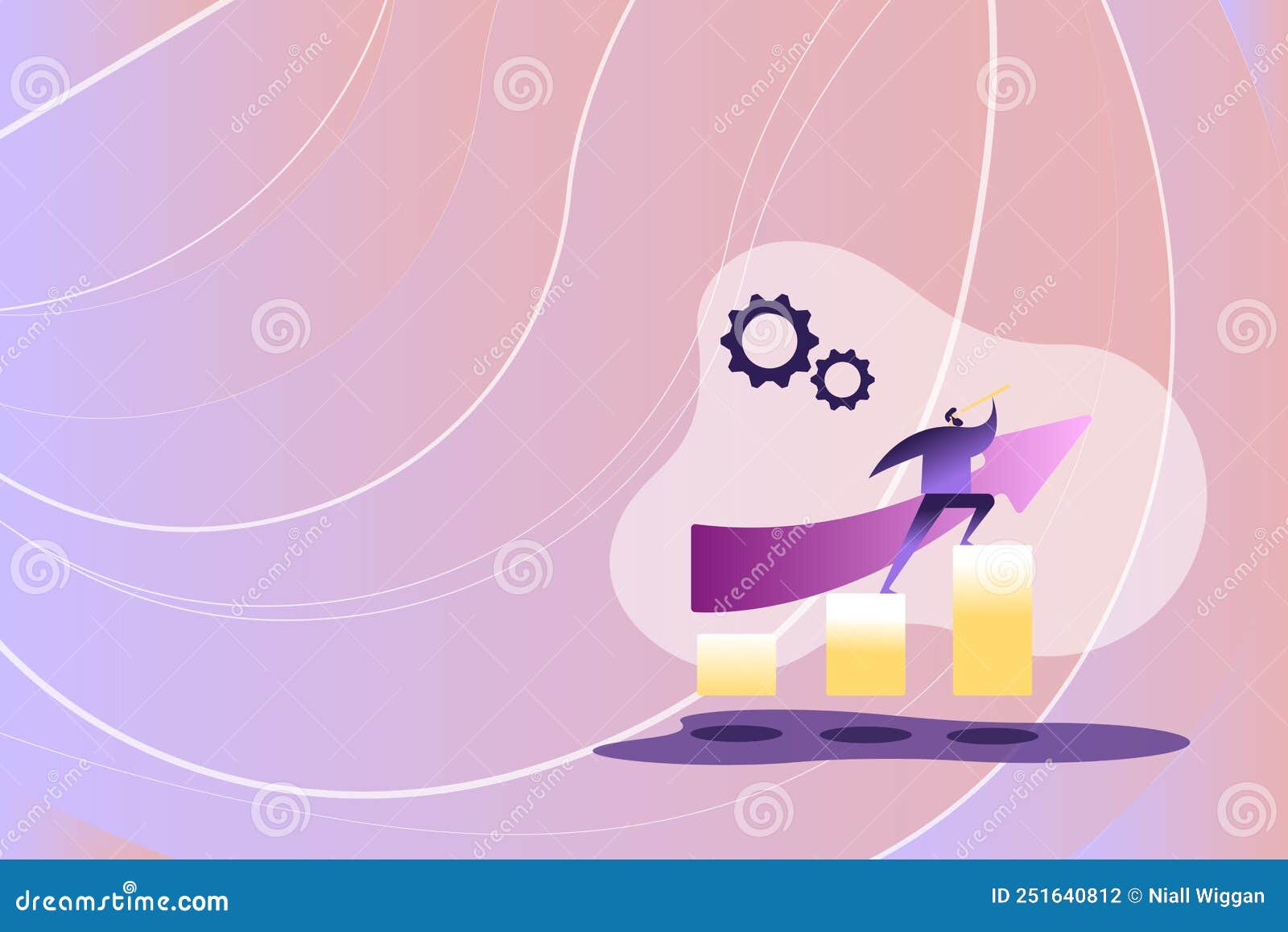 Colorful Image Displaying Progress, Abstract Leading Moving Forward ...