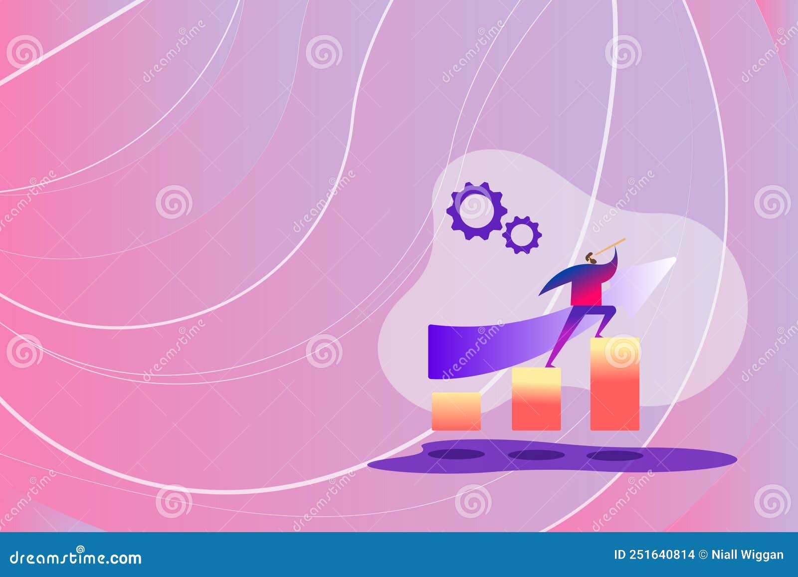 Colorful Image Displaying Progress, Abstract Leading Moving Forward ...