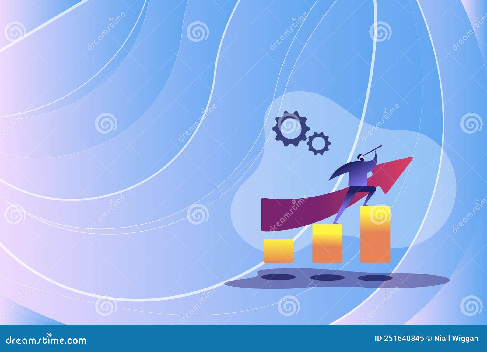 Colorful Image Displaying Progress, Abstract Leading Moving Forward ...