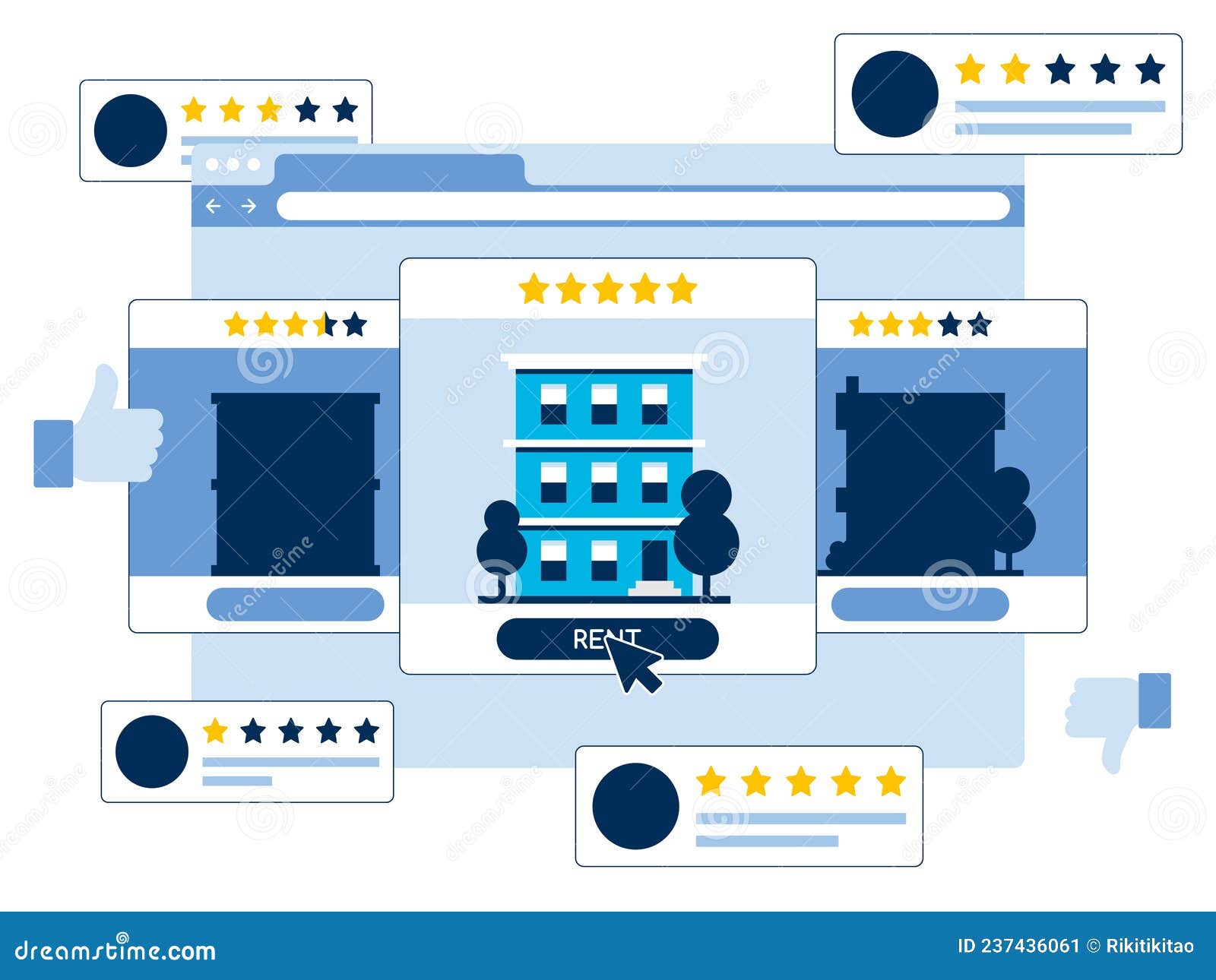 Ratings Flat Vector Illustration, or Some Combination of Both Stock ...