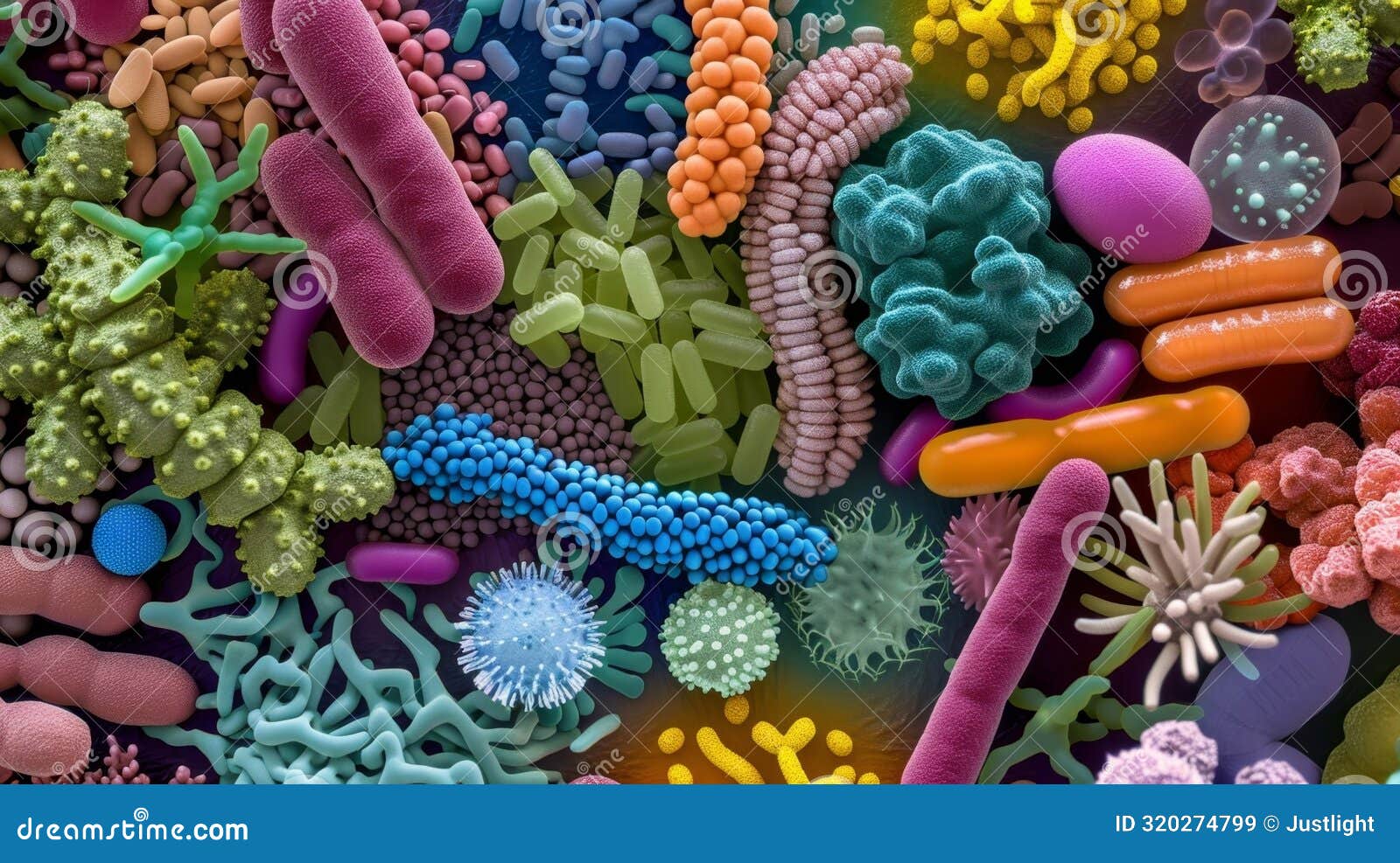 The Colorful Image Shows a Microscopic View of the Different Types of ...