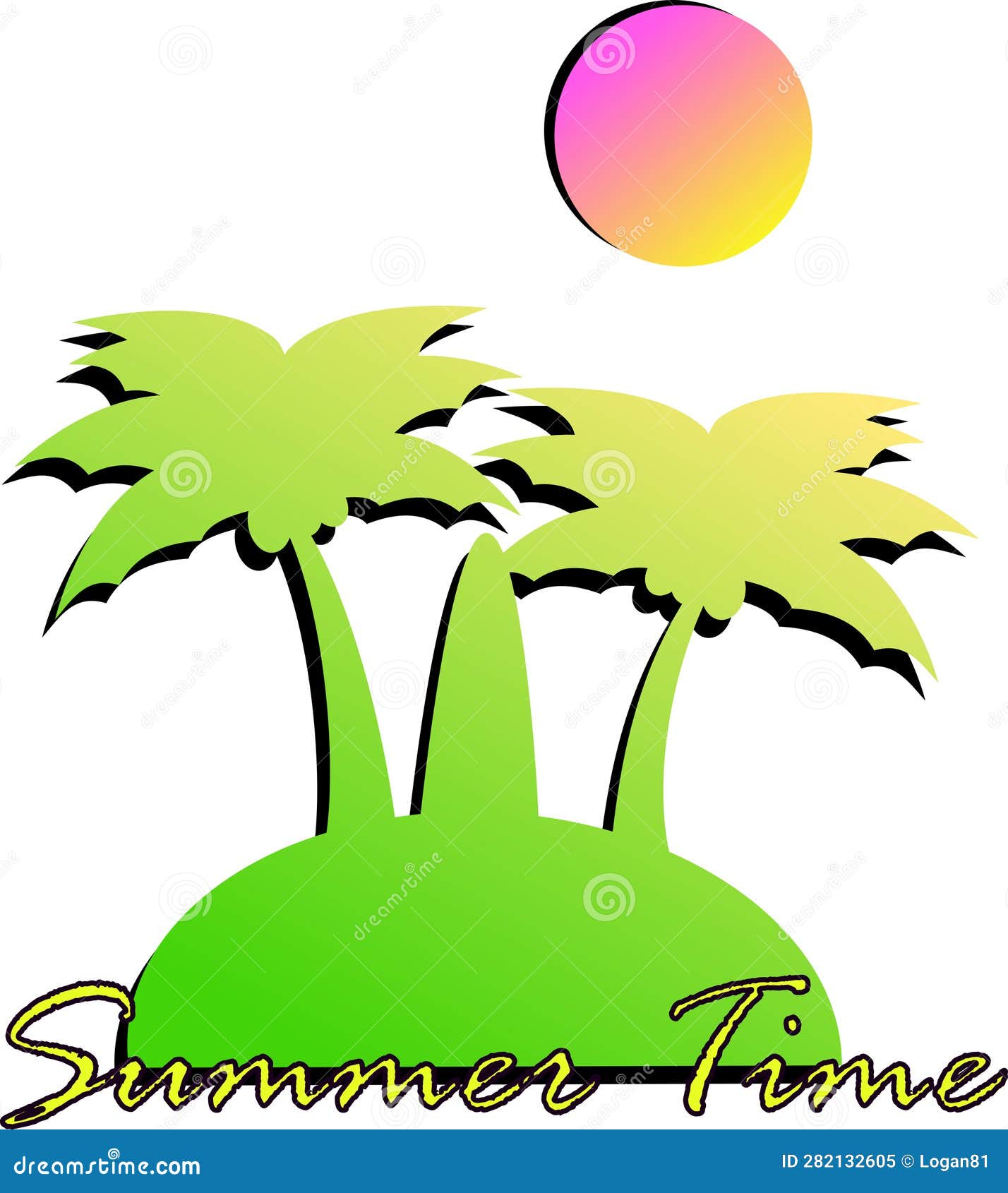 Colorful Image of Summer Time Stock Vector - Illustration of text ...