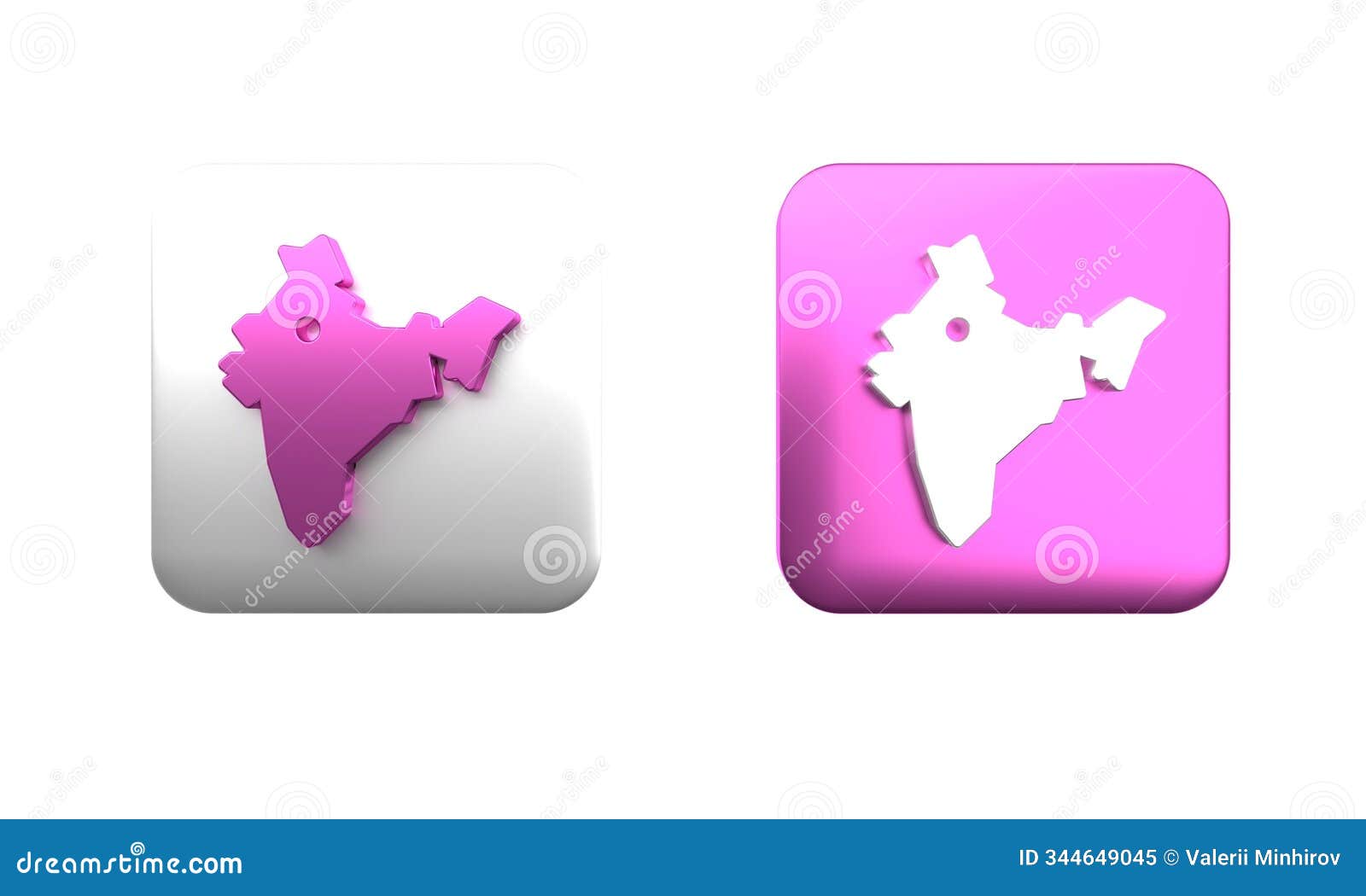 Colorful India Map Icon Isolated On White Background. Minimalism ...