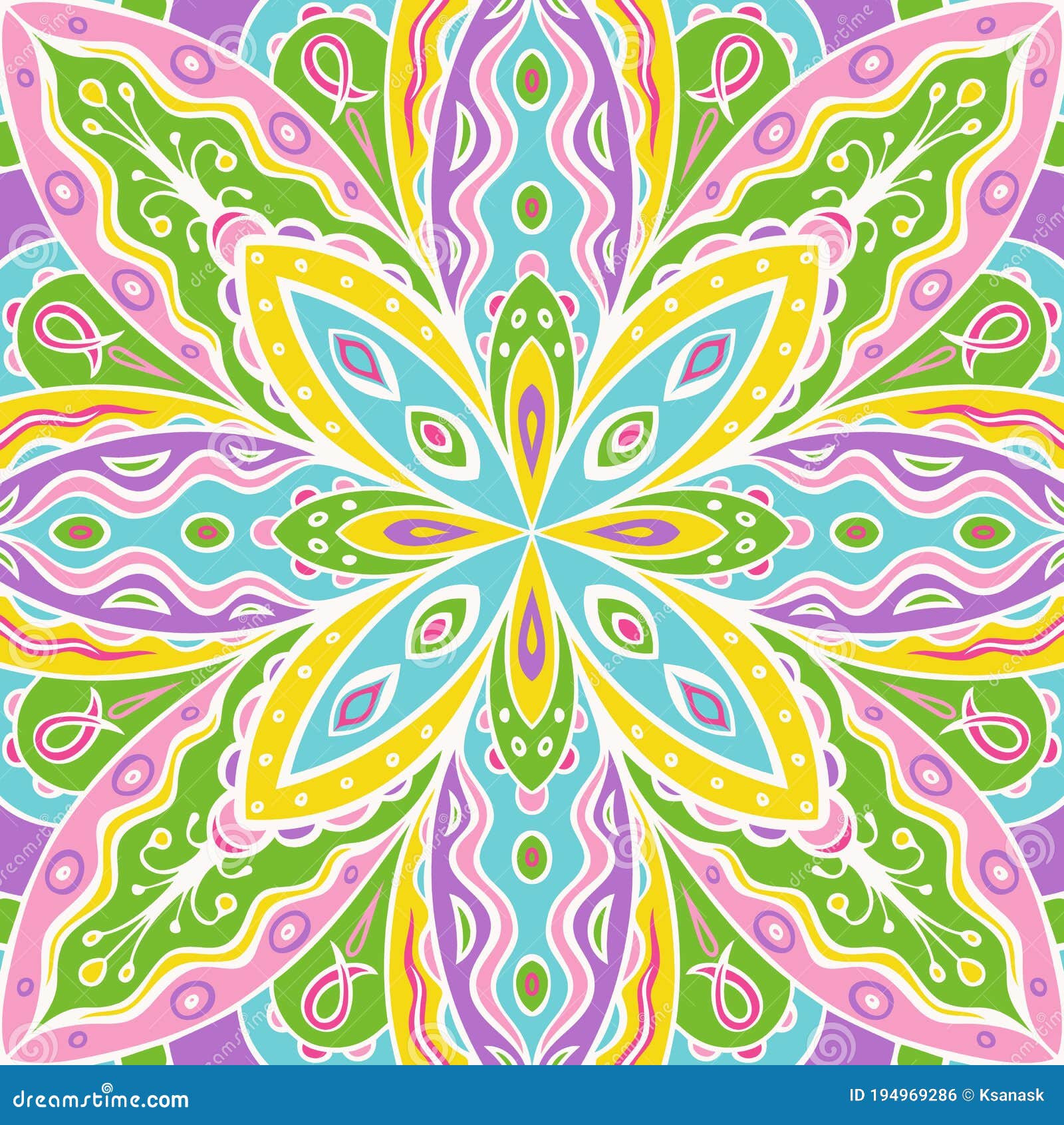 Colorful Indian Background with Bright Ethnic Pattern. Stock Vector ...