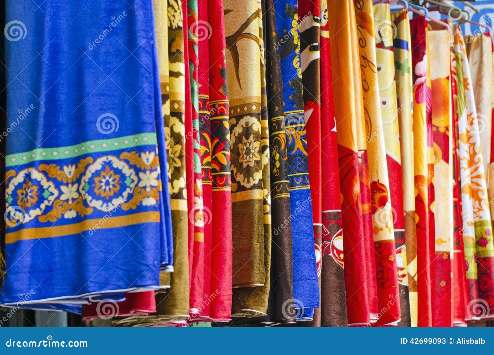 Colorful Indian Cloth at Indian Market Stock Image - Image of culture ...