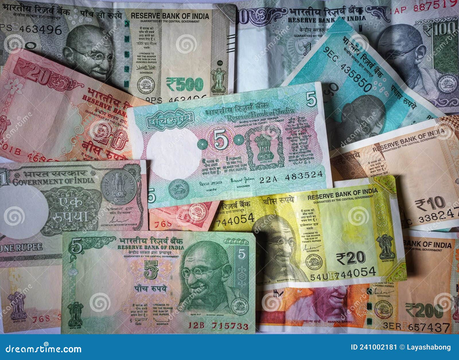 Colorful Indian Rupees Currency Money Stock Image - Image of rupees ...