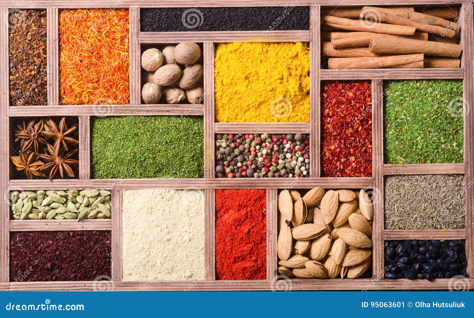 Colorful indian spices stock image. Image of anise, background - 95063601