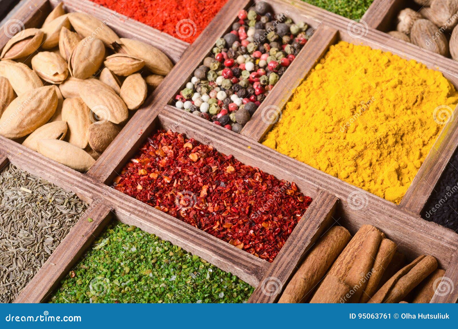 Colorful indian spices stock image. Image of cloves, chili - 95063761