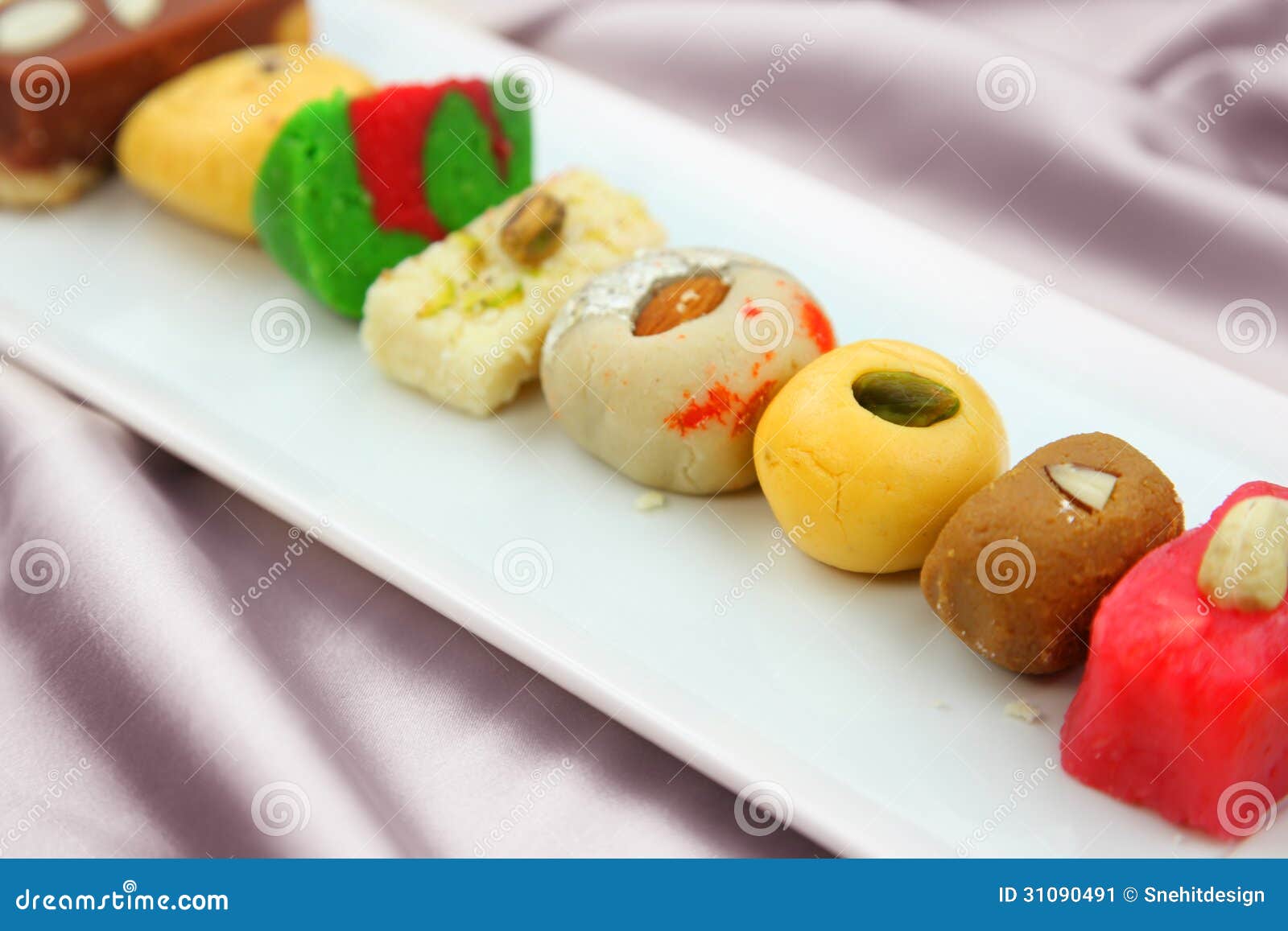 Colorful Indian sweets stock image. Image of baked, mawa - 31090491