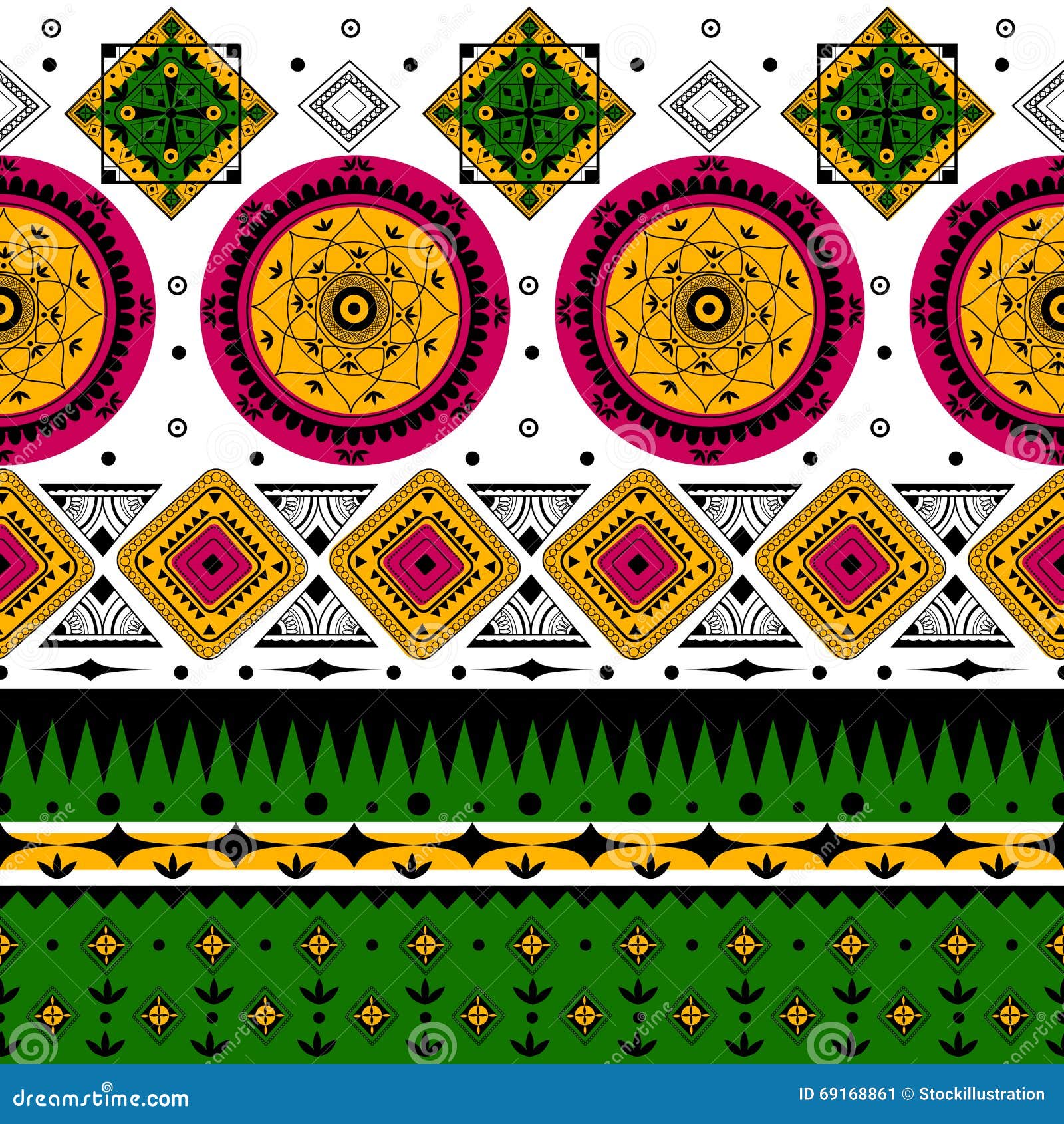 Colorful Indian Tribal Seamless Pattern Stock Vector - Illustration of ...