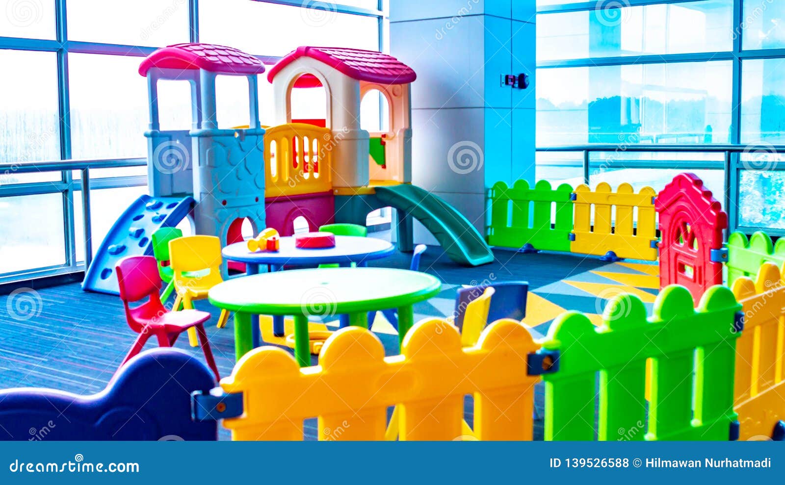Colorful Indoor Playground in a Public Place. Stock Photo - Image of ...