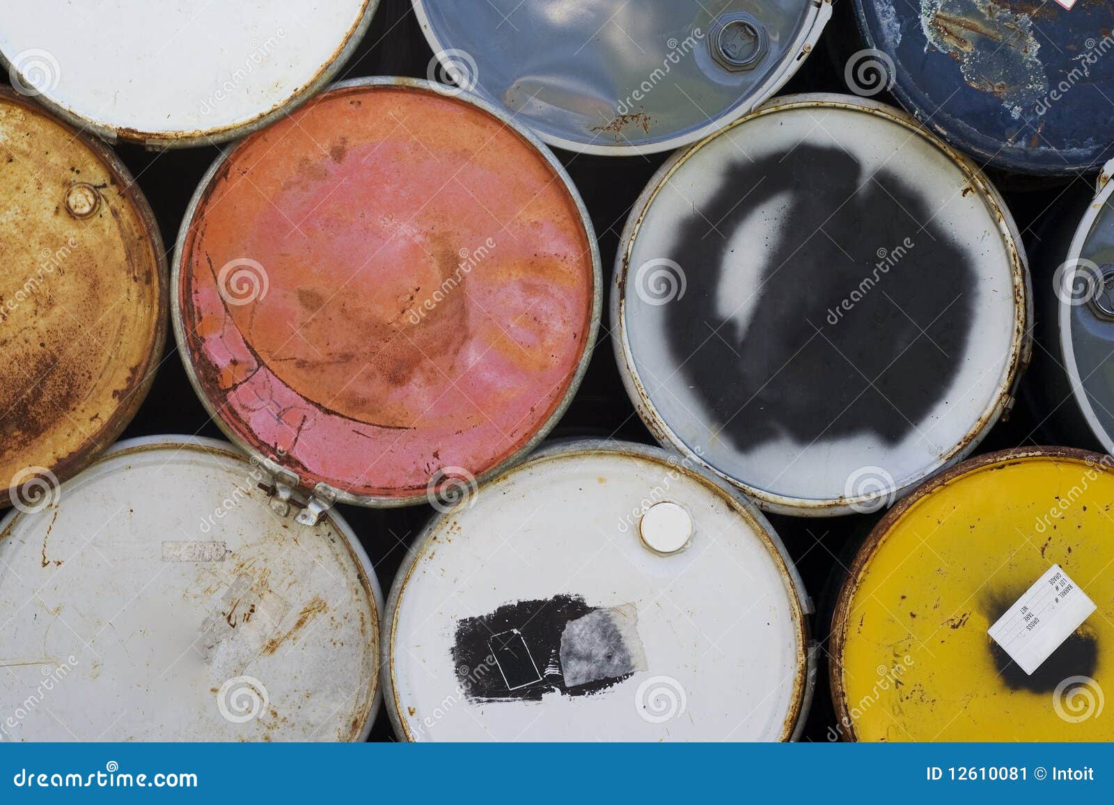 Colorful Industrial Barrels Stock Image - Image of purpose, circles ...