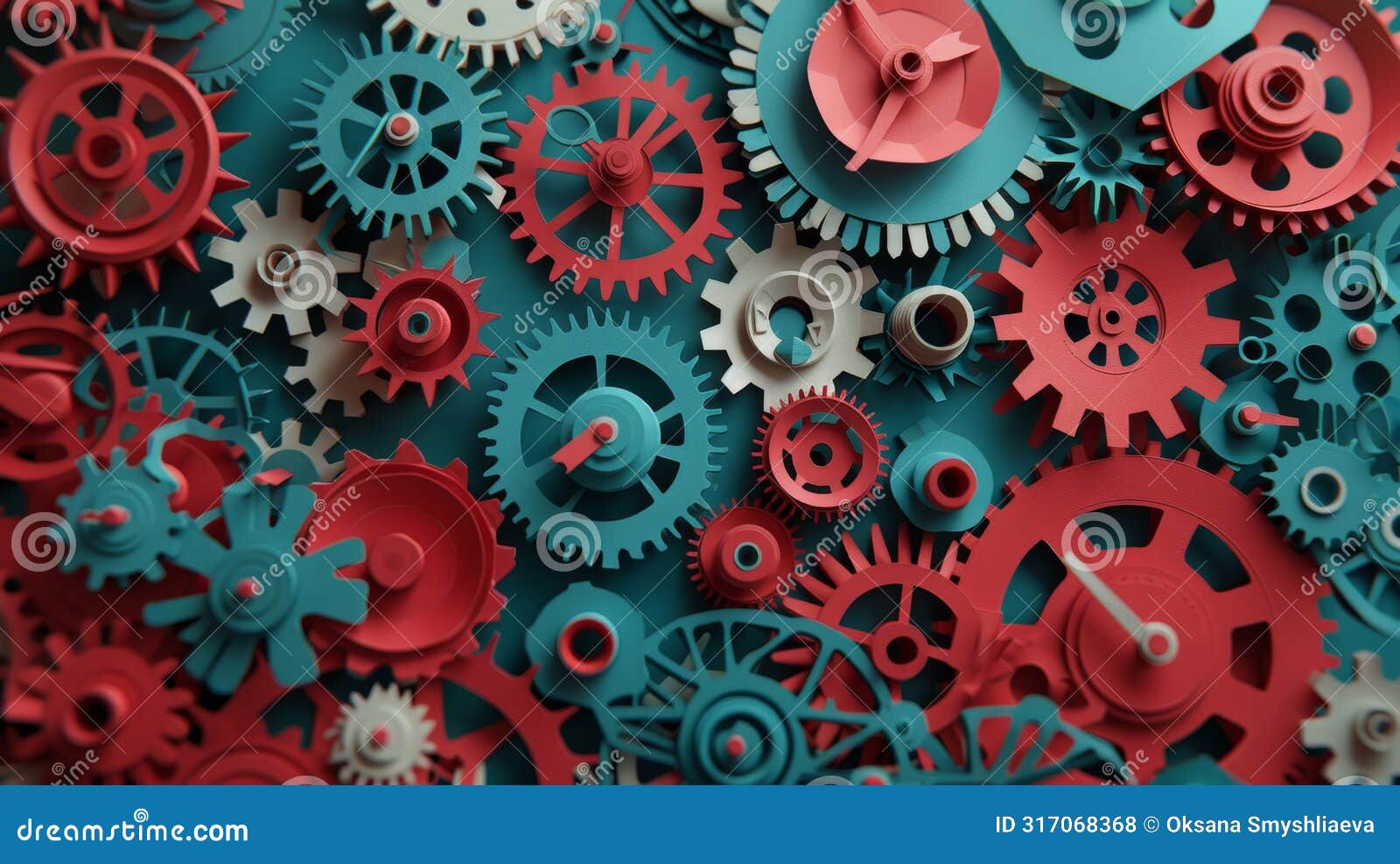 Colorful Industrial Cogs and Gears - Mechanism Complexity Stock Photo ...