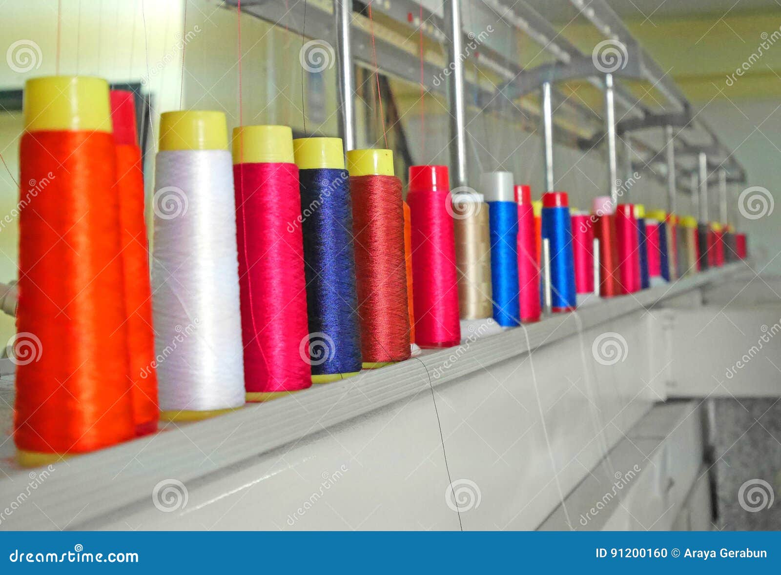 Colorful Industrial Sewing Thread Stock Photo - Image of garments ...