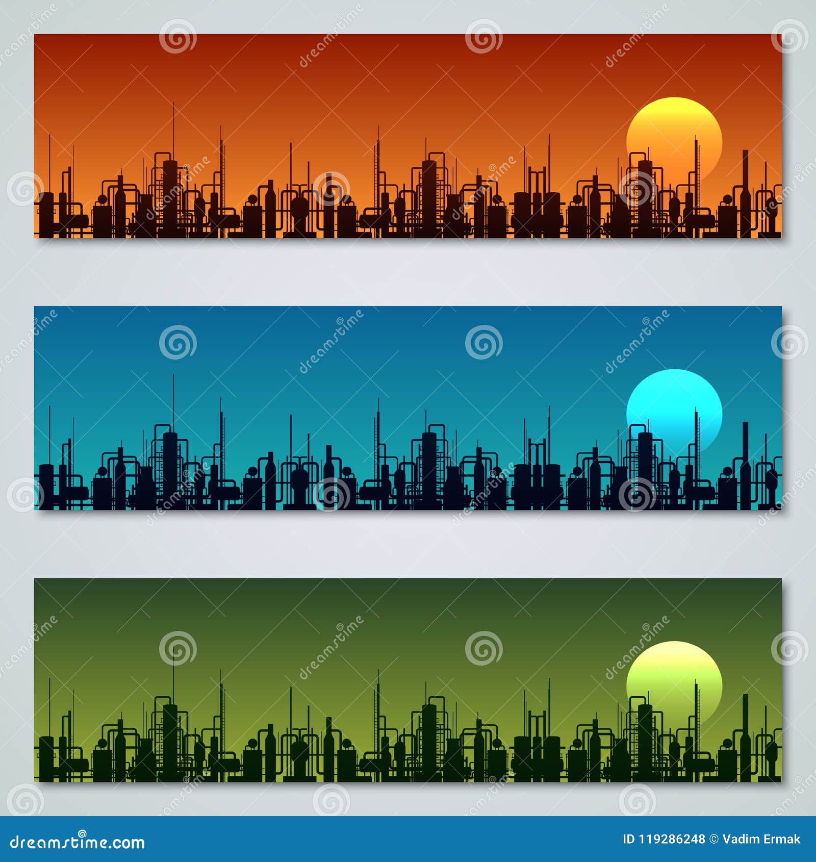 Colorful Industrial Vector Banners Collection Stock Vector ...