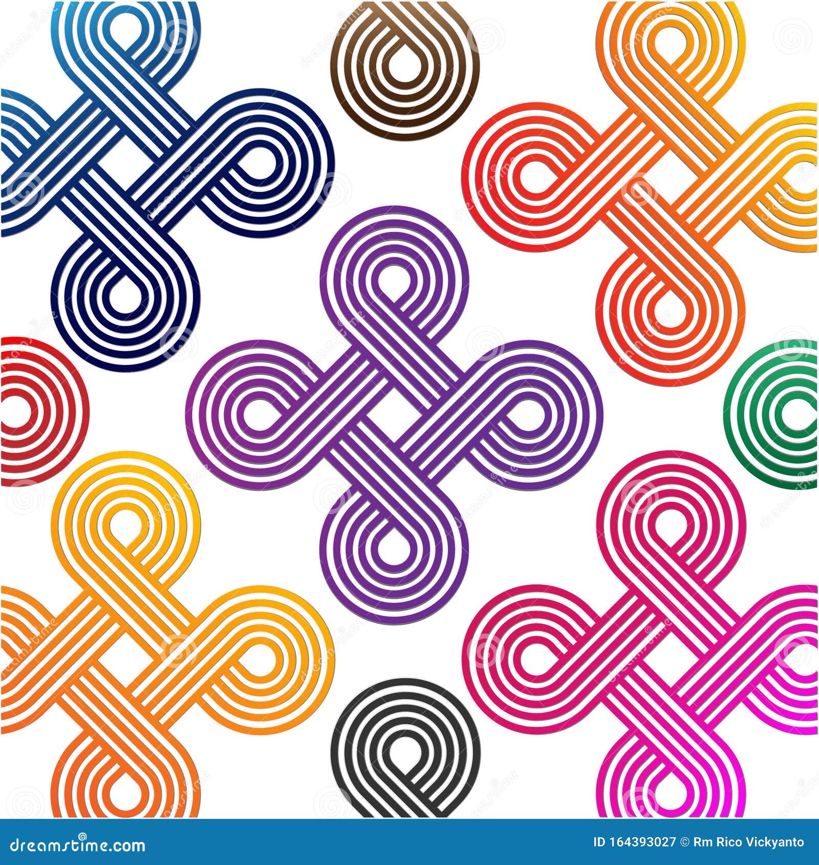 Colorful Infinite Pattern Vector in Clean White Background Stock ...