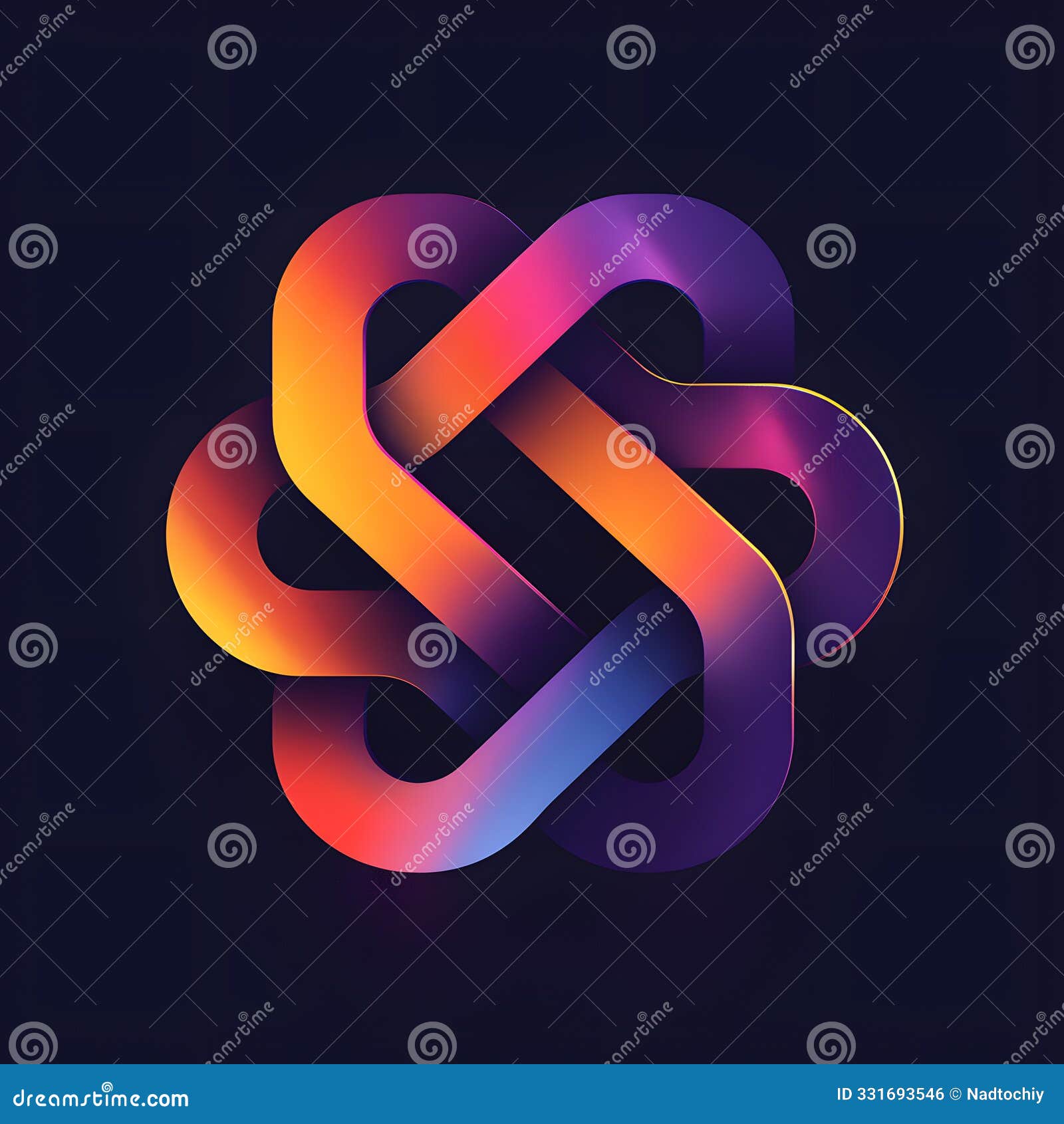 Colorful Infinity Loop Logo on Dark Background for Modern Branding ...