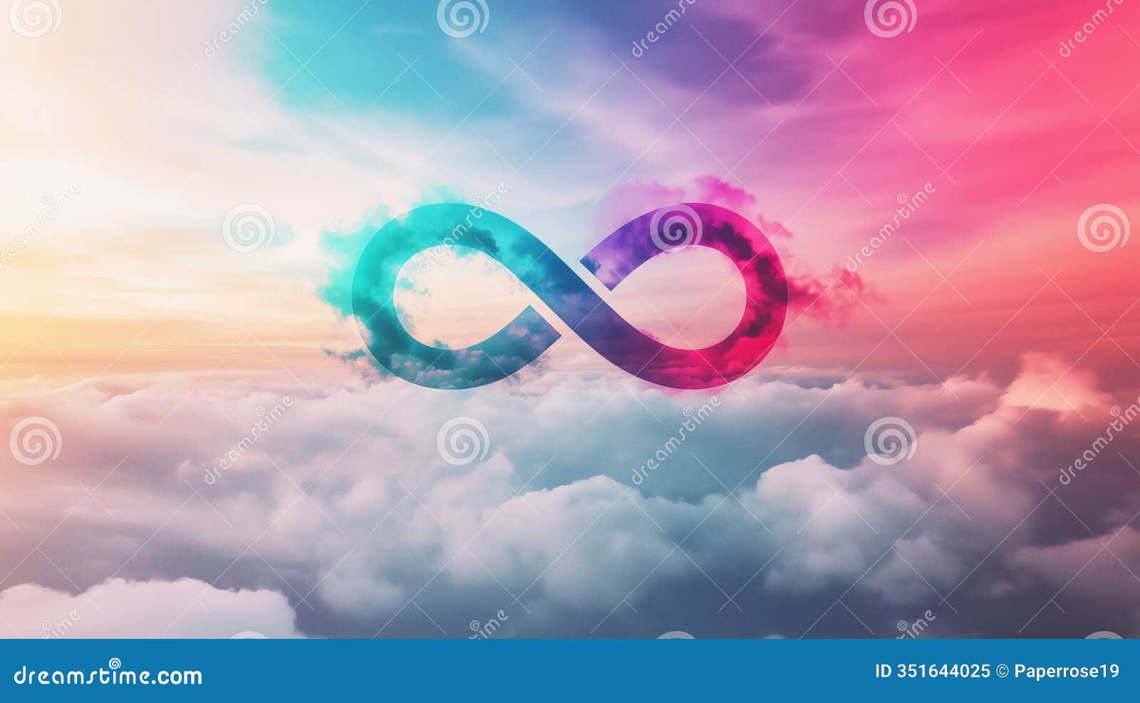 A Colorful Infinity Symbol Above the Clouds Stock Image - Image of ...