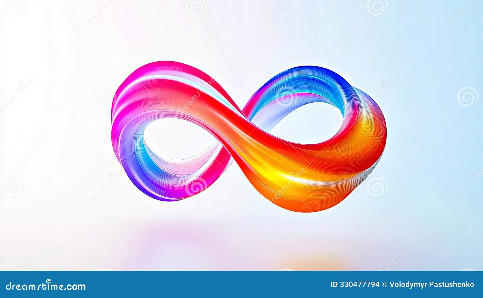 A Colorful Infinity Symbol on a Blue and Pink Background Stock Photo ...