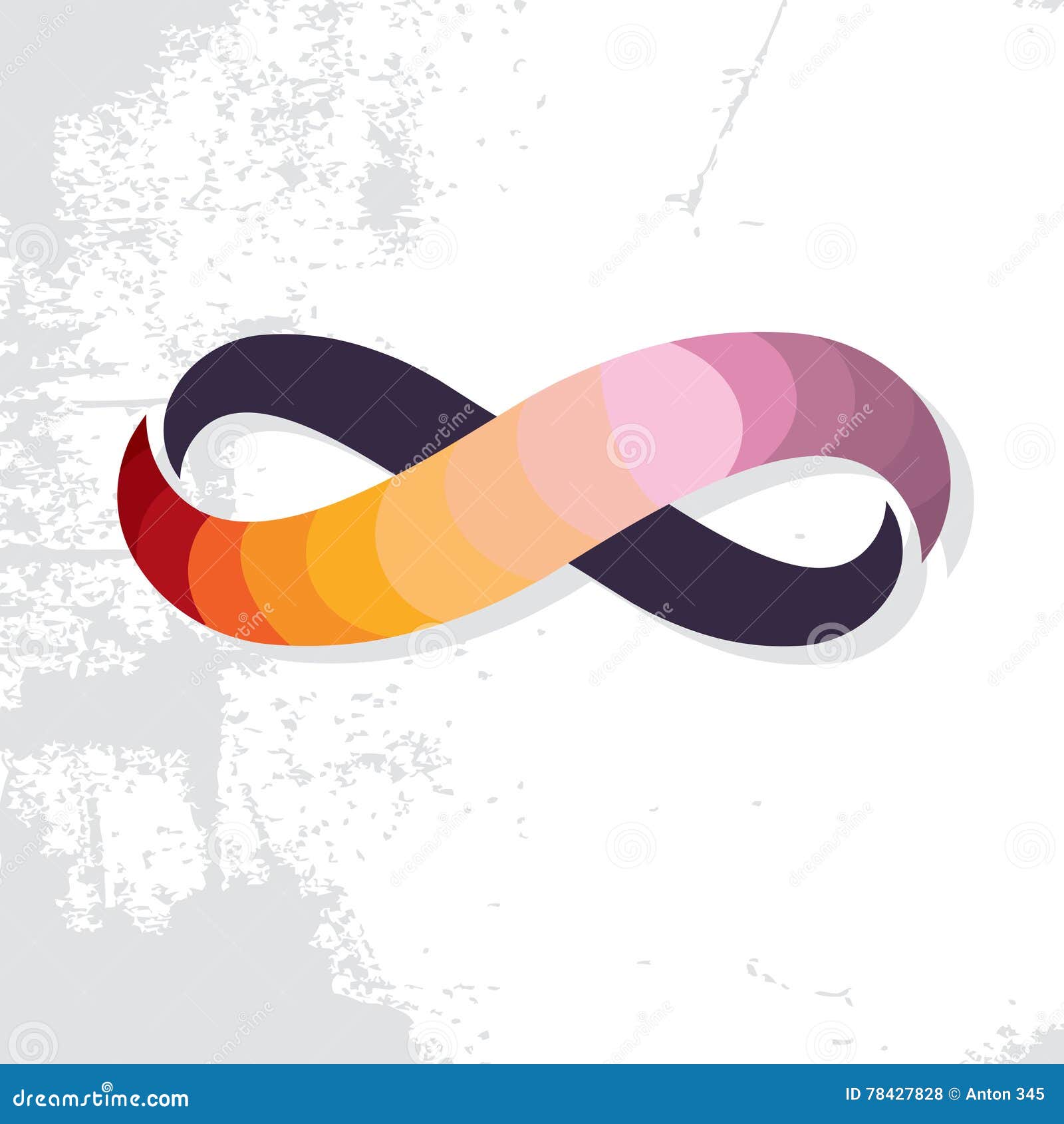 Colorful Infinity Symbol Icon. Grunge Background. Vector Image. Stock ...