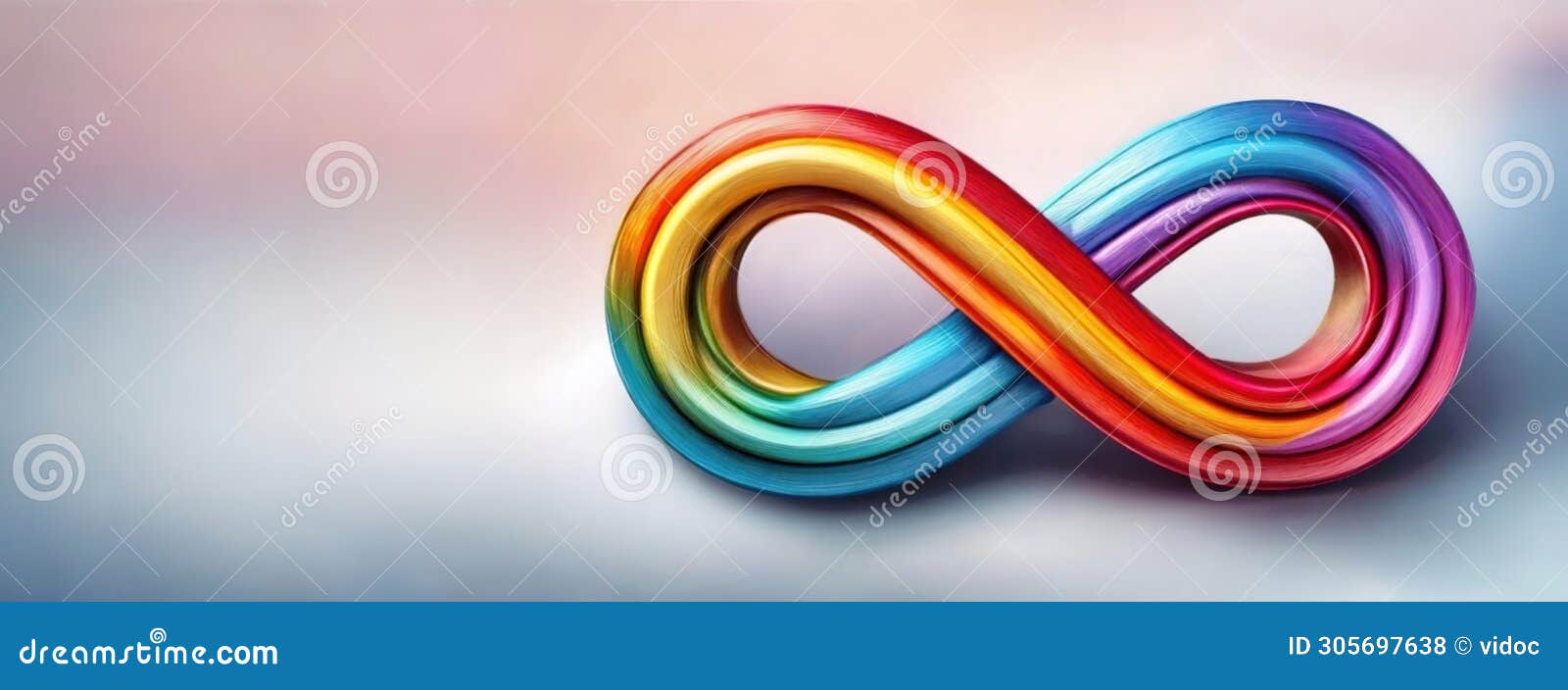 A Colorful Infinity Symbol in Rainbow Hues Against a Light Gradient ...