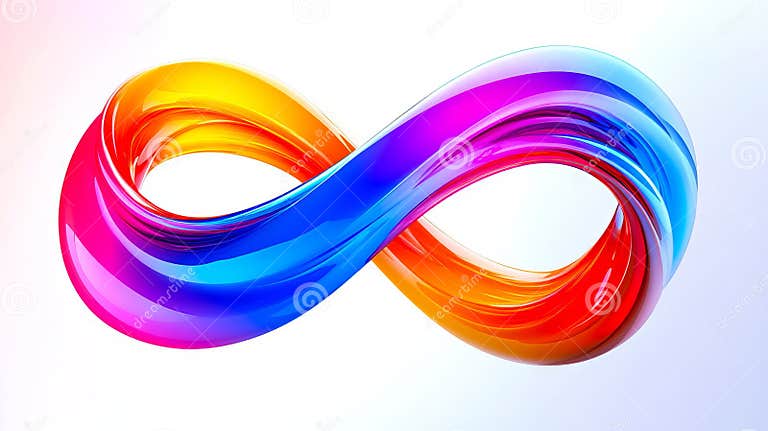 A Colorful Infinity Symbol on a White Background Stock Photo - Image of ...