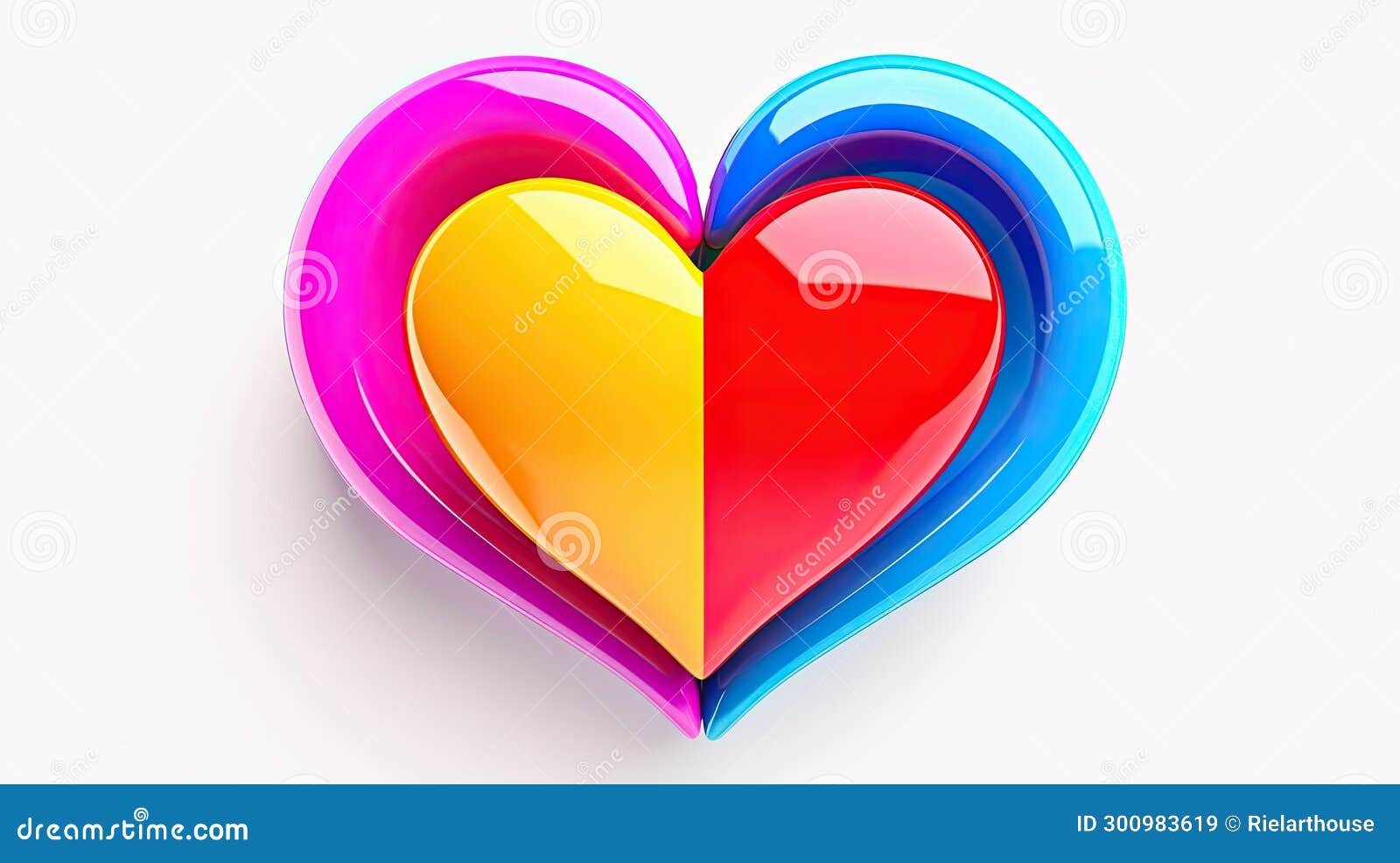 Colorful Inflatable Love Heart Illustrations 3d Animation Stock ...