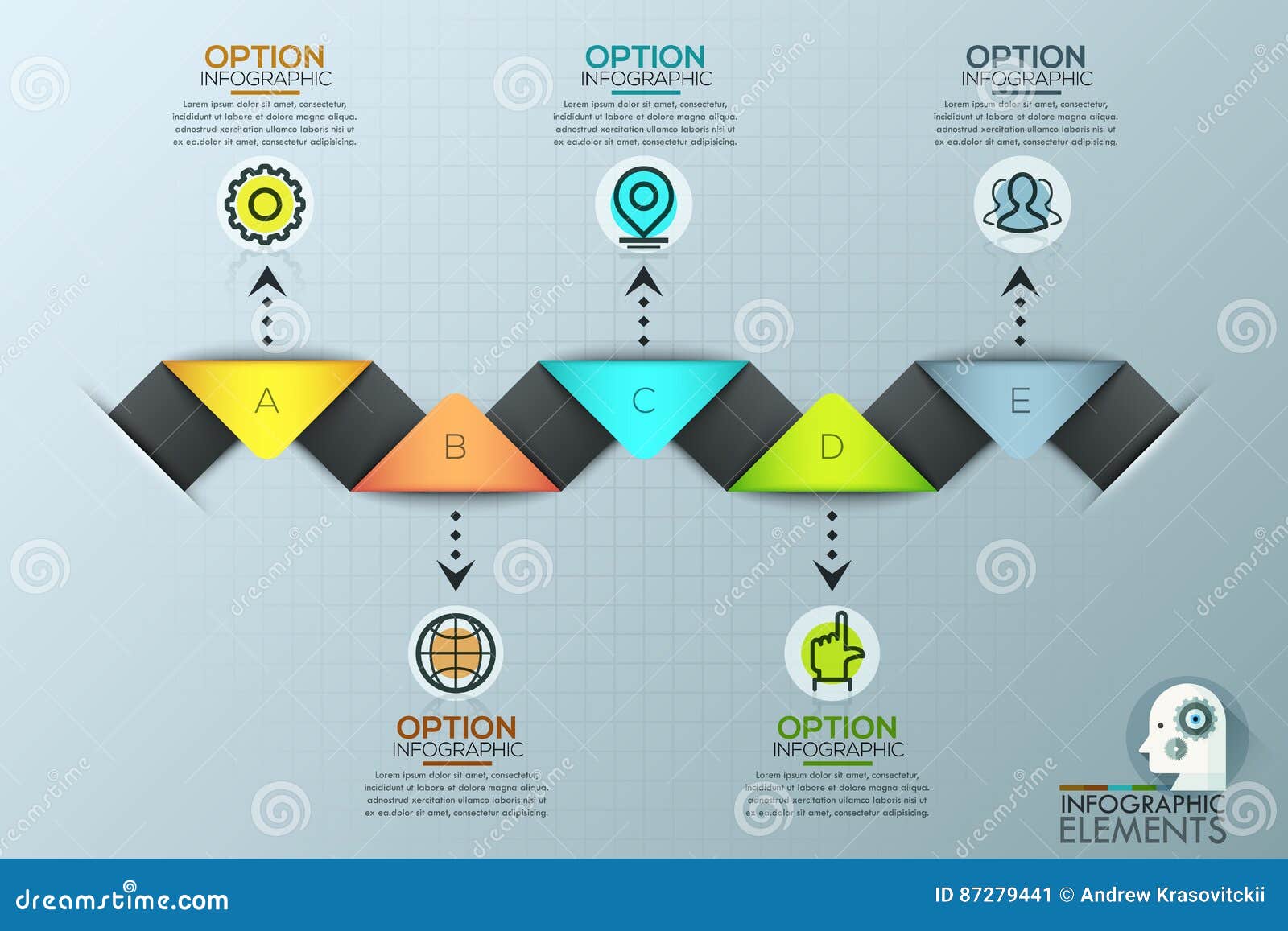 Colorful Infographic Design Template with Triangles. Stock Vector ...