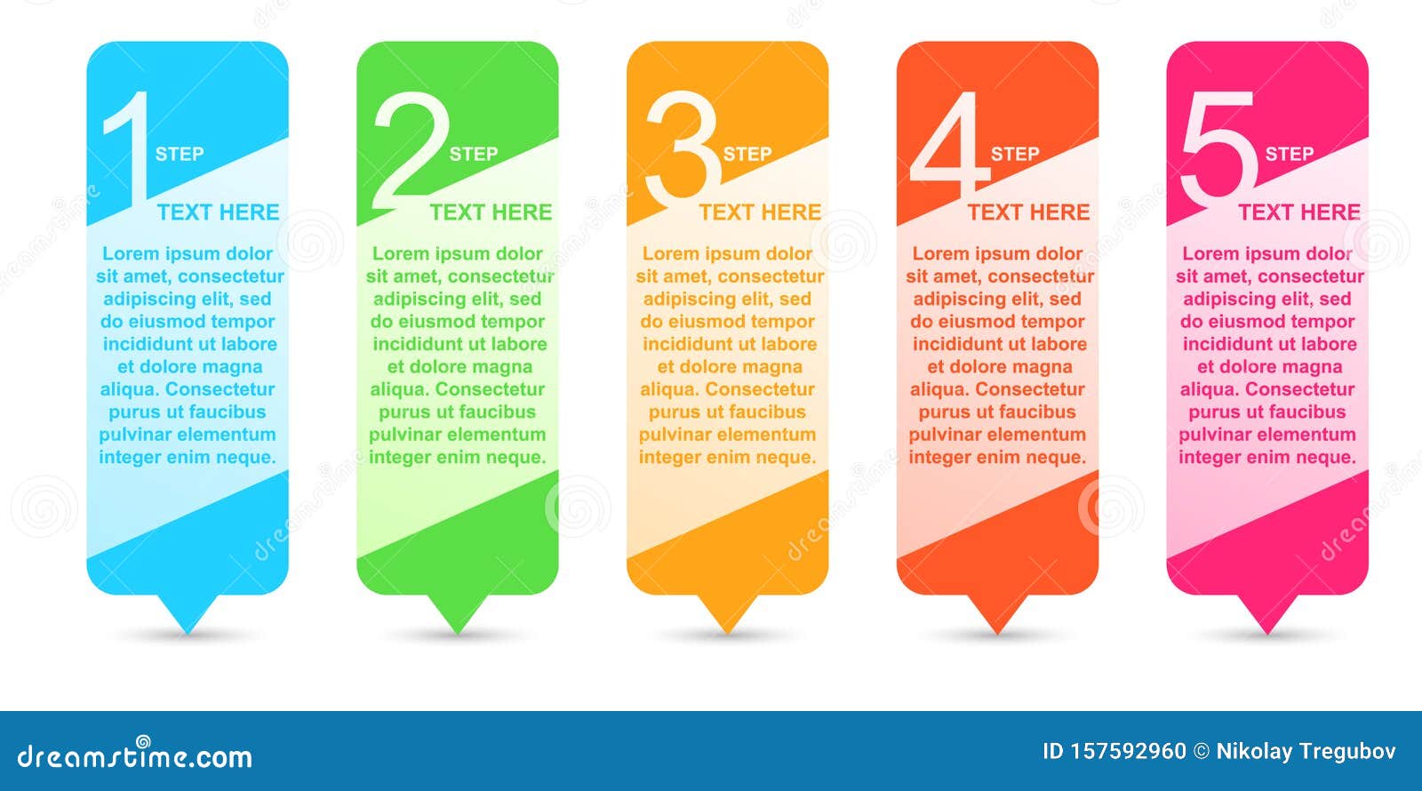 Colorful Infographic in Five Steps Stock Vector - Illustration of info ...