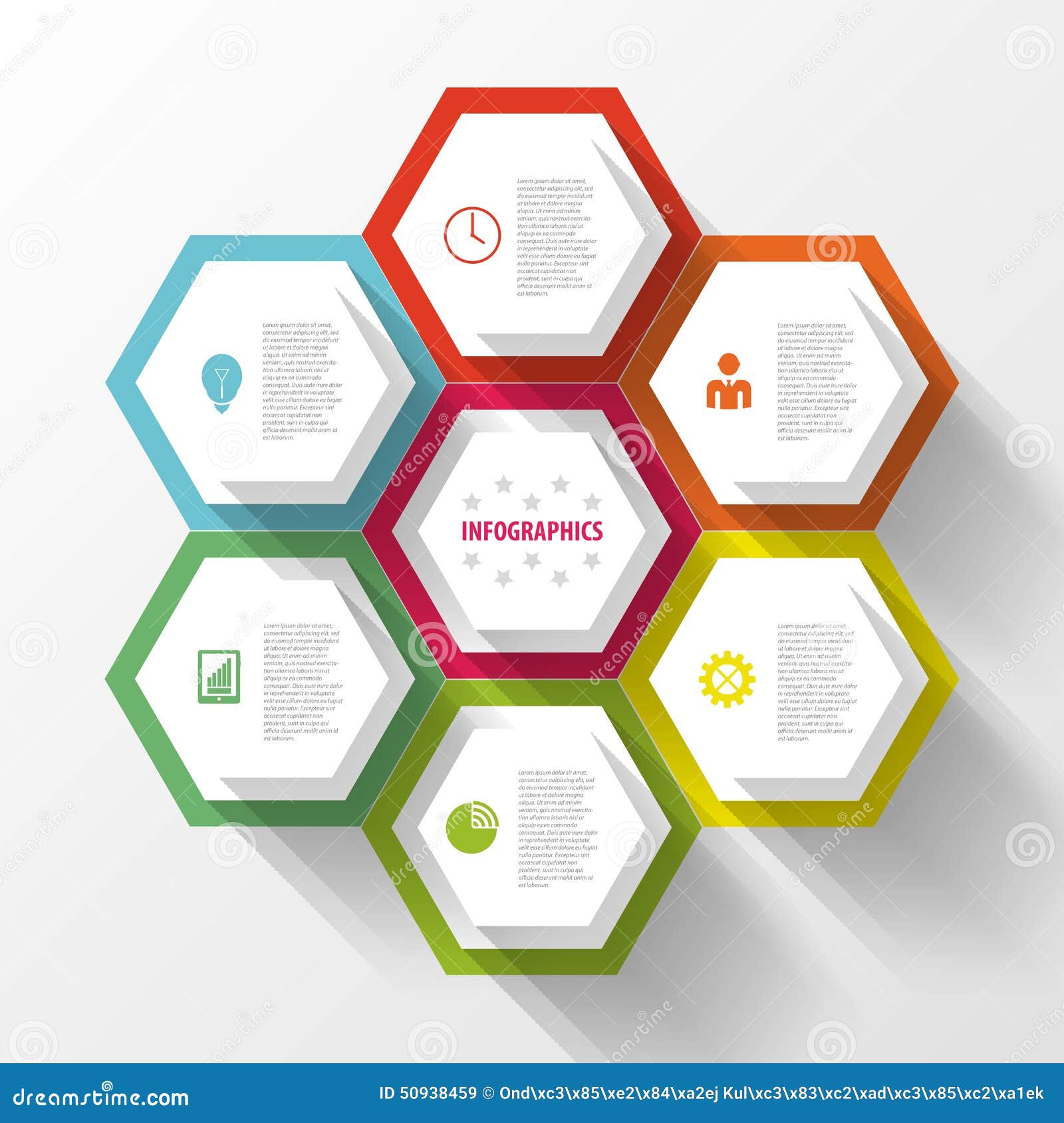Colorful Infographic with Honeycomb Structure. Vector Stock Vector ...